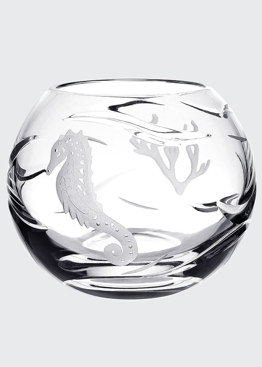 William Yeoward Crystal Persephone Rose Bowl with Seahorse - Bergdorf ...