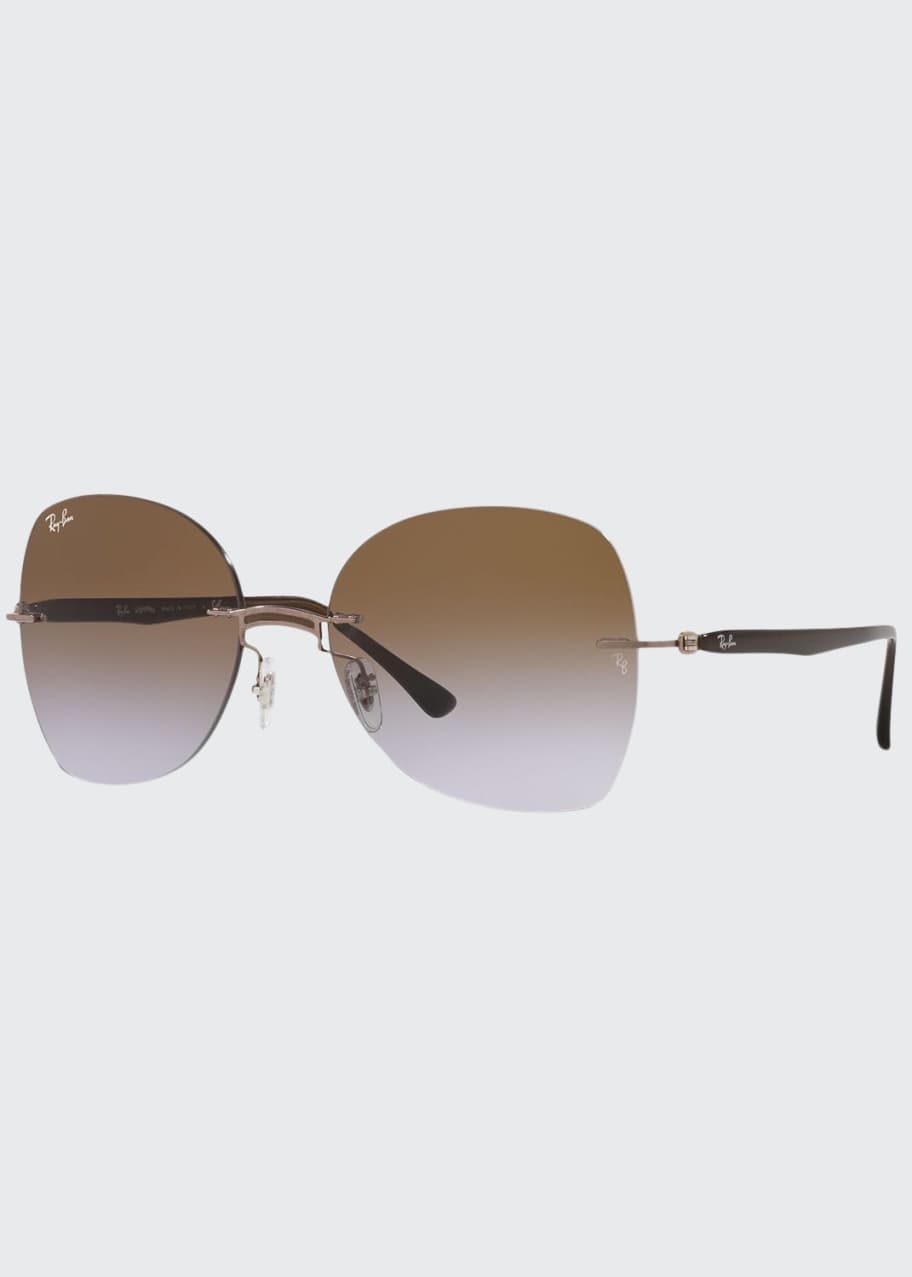 Ray-Ban Rimless Titanium Butterfly Sunglasses - Bergdorf Goodman