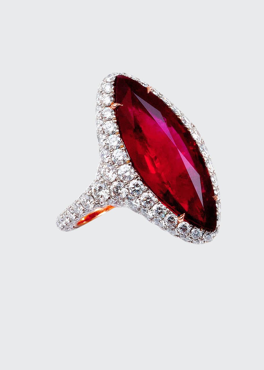 Bayco Marquise Thai Ruby Ring with Diamonds - Bergdorf Goodman