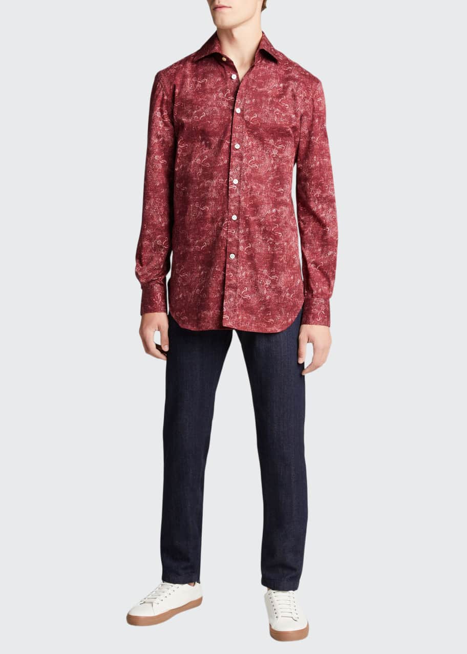 Kiton Men's Paisley-Print Sport Shirt - Bergdorf Goodman