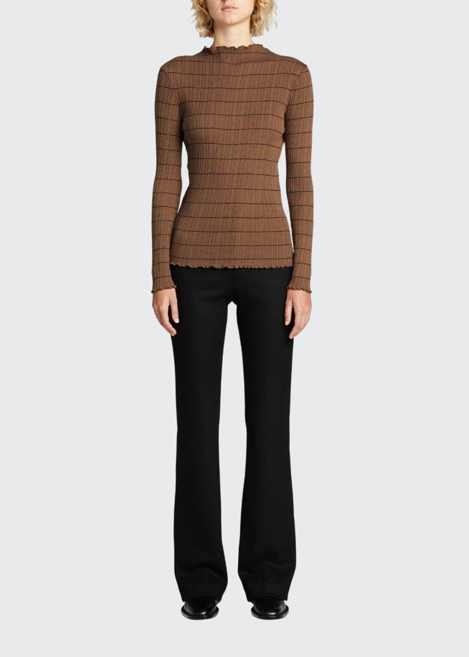 Vince Variegated Stripe High-Neck Top - Bergdorf Goodman