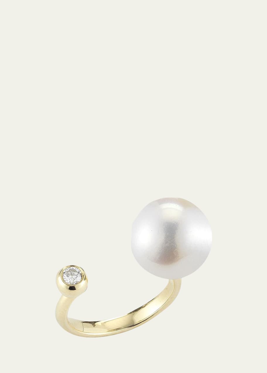Mizuki Diamond & Pearl Split-Band Ring - Bergdorf Goodman