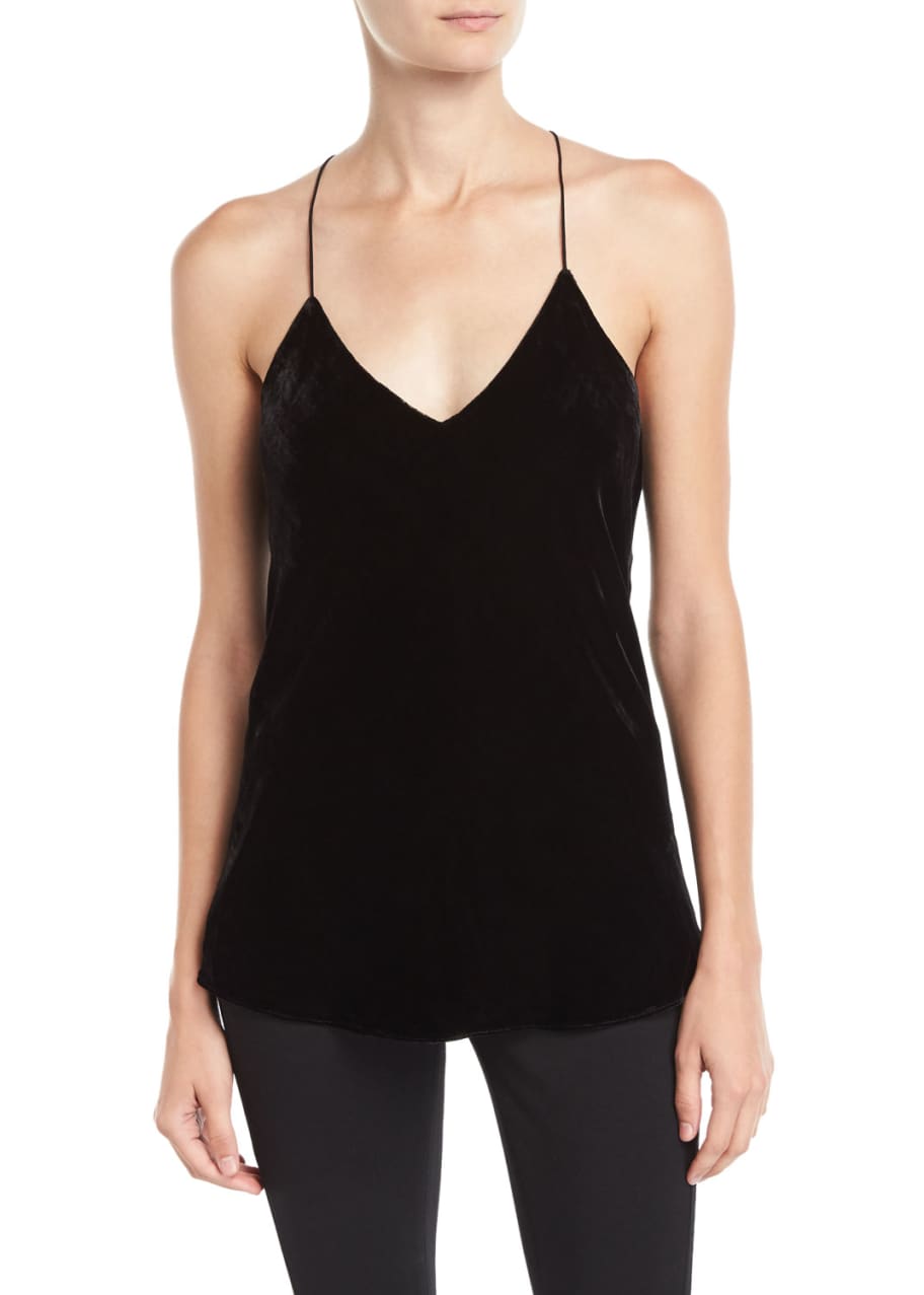 Theory Velvet Draped-Back Slip Top - Bergdorf Goodman