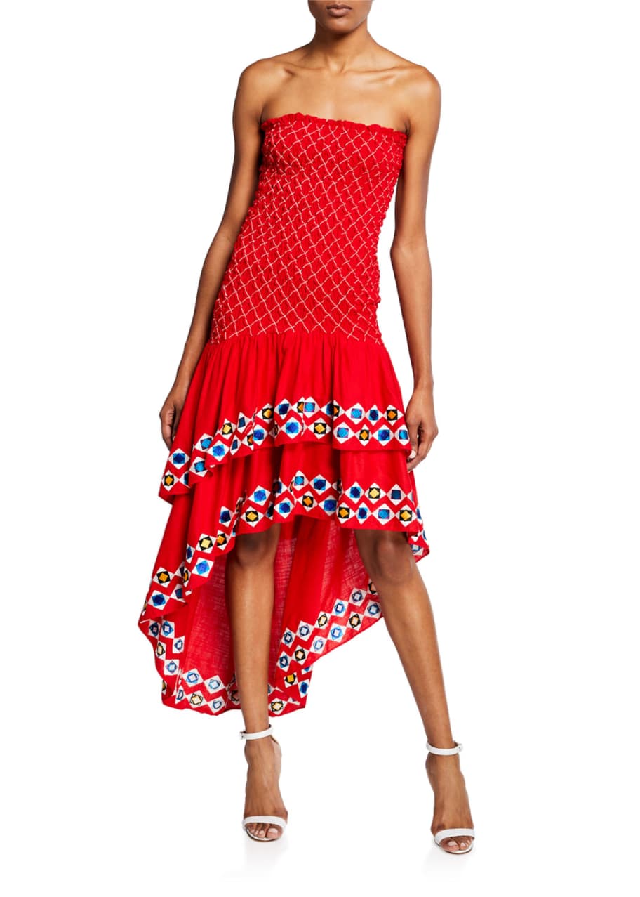 Alexis Revada Strapless High-Low Embroidered Dress - Bergdorf Goodman