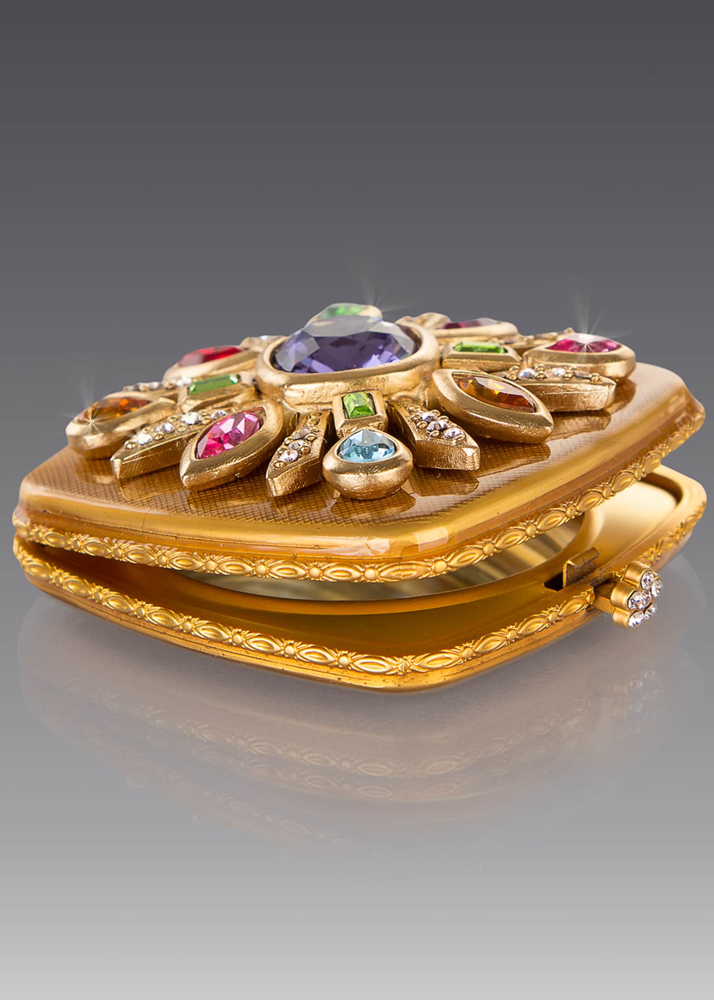 Jay Strongwater Maltese Jeweled Compact - Bergdorf Goodman