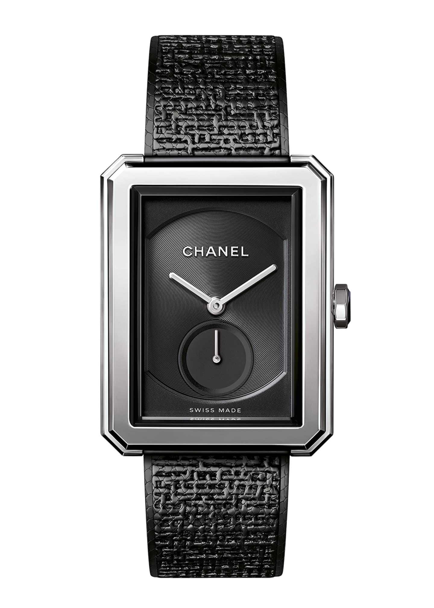 CHANEL Black Tweed Large Watch - Bergdorf Goodman