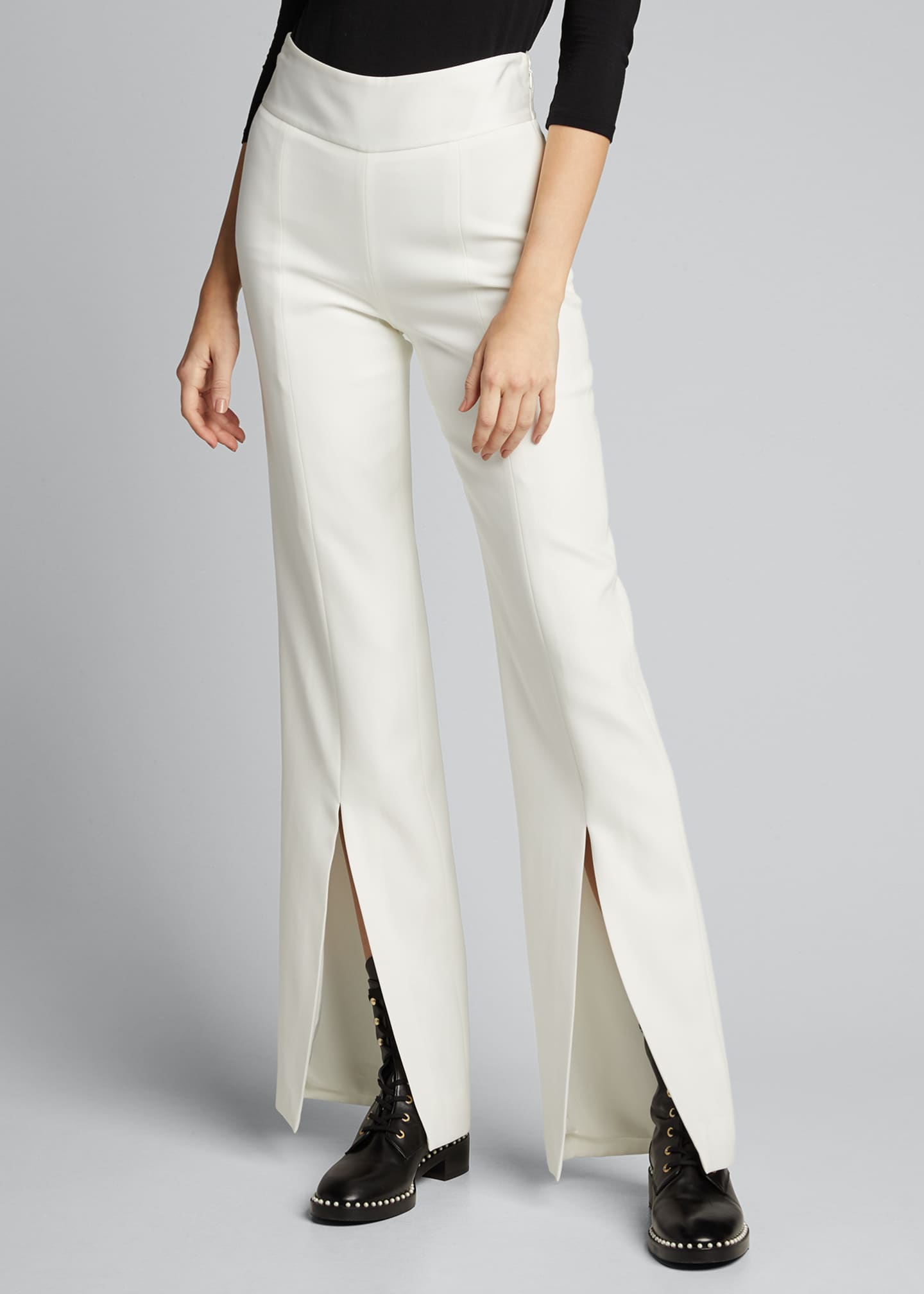 SIMKHAI Satin-Combo Front-Slit Pants - Bergdorf Goodman