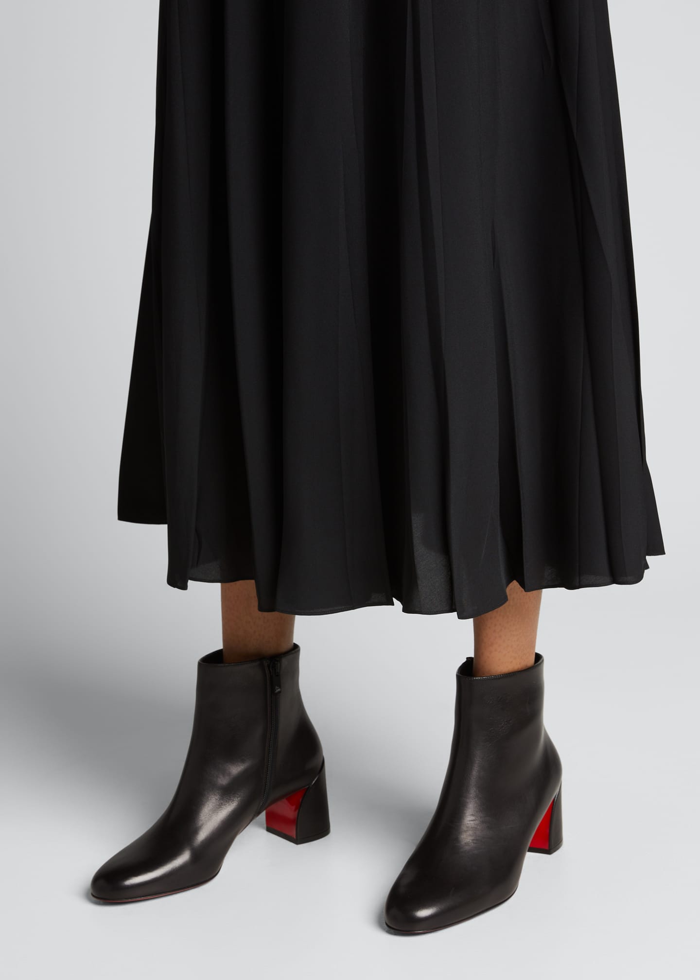 Christian Louboutin Turela Leather Side-Zip Red Sole Booties - Bergdorf ...