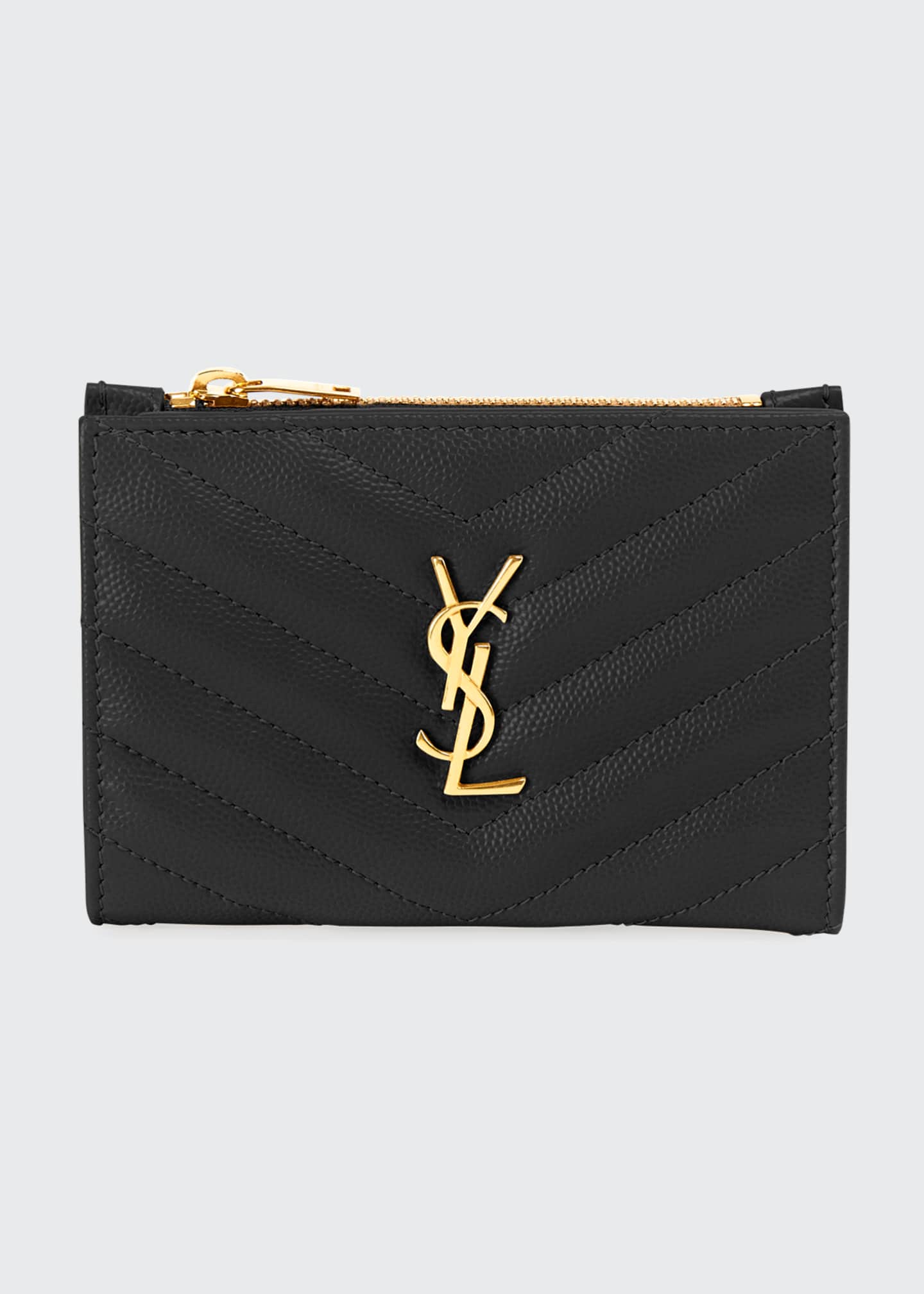 Saint Laurent YSL Monogram Slim Leather Wallet - Bergdorf Goodman