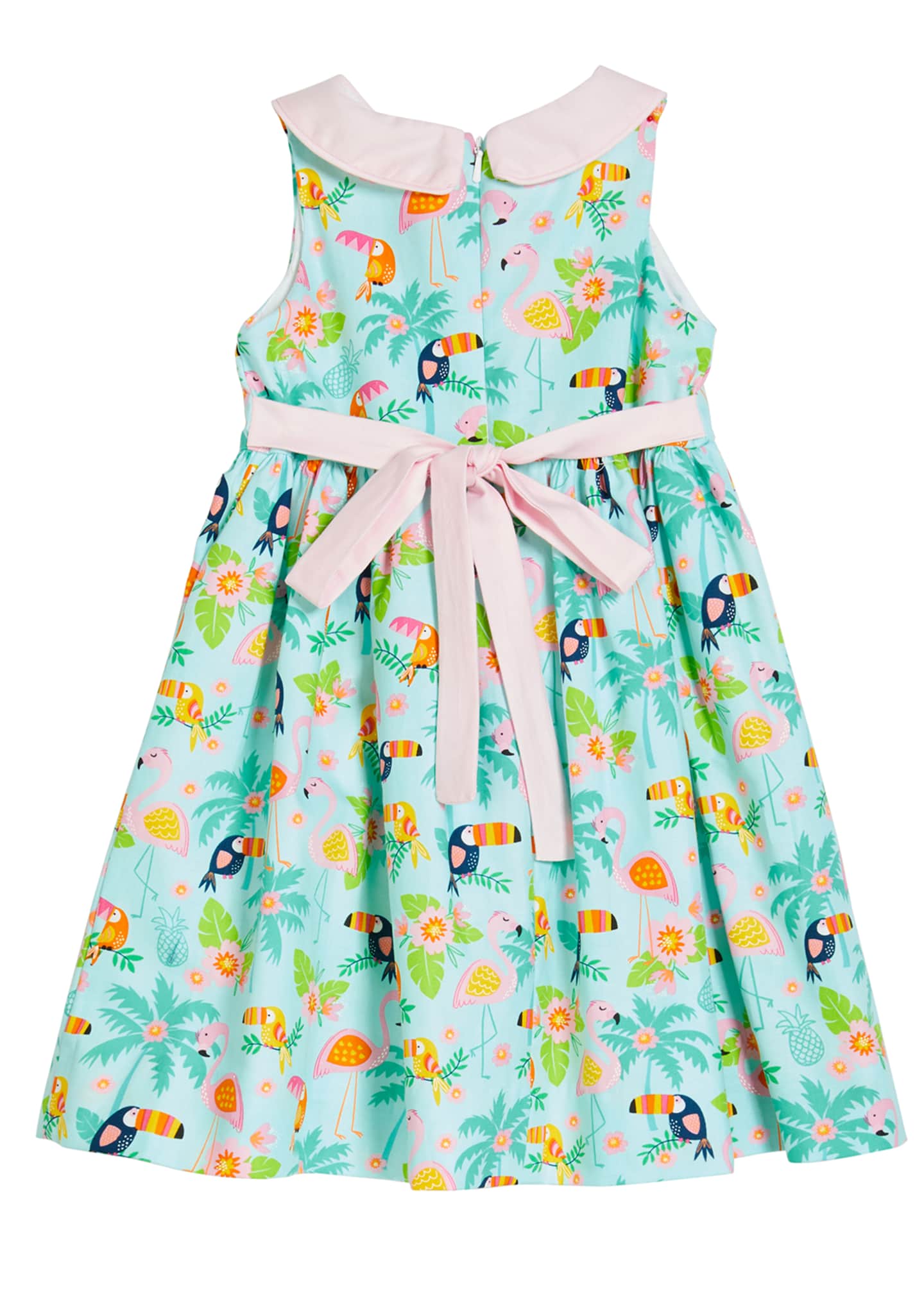 Susanne Lively Girl's Flamingo Dress with Collar, Size 4-6X - Bergdorf ...