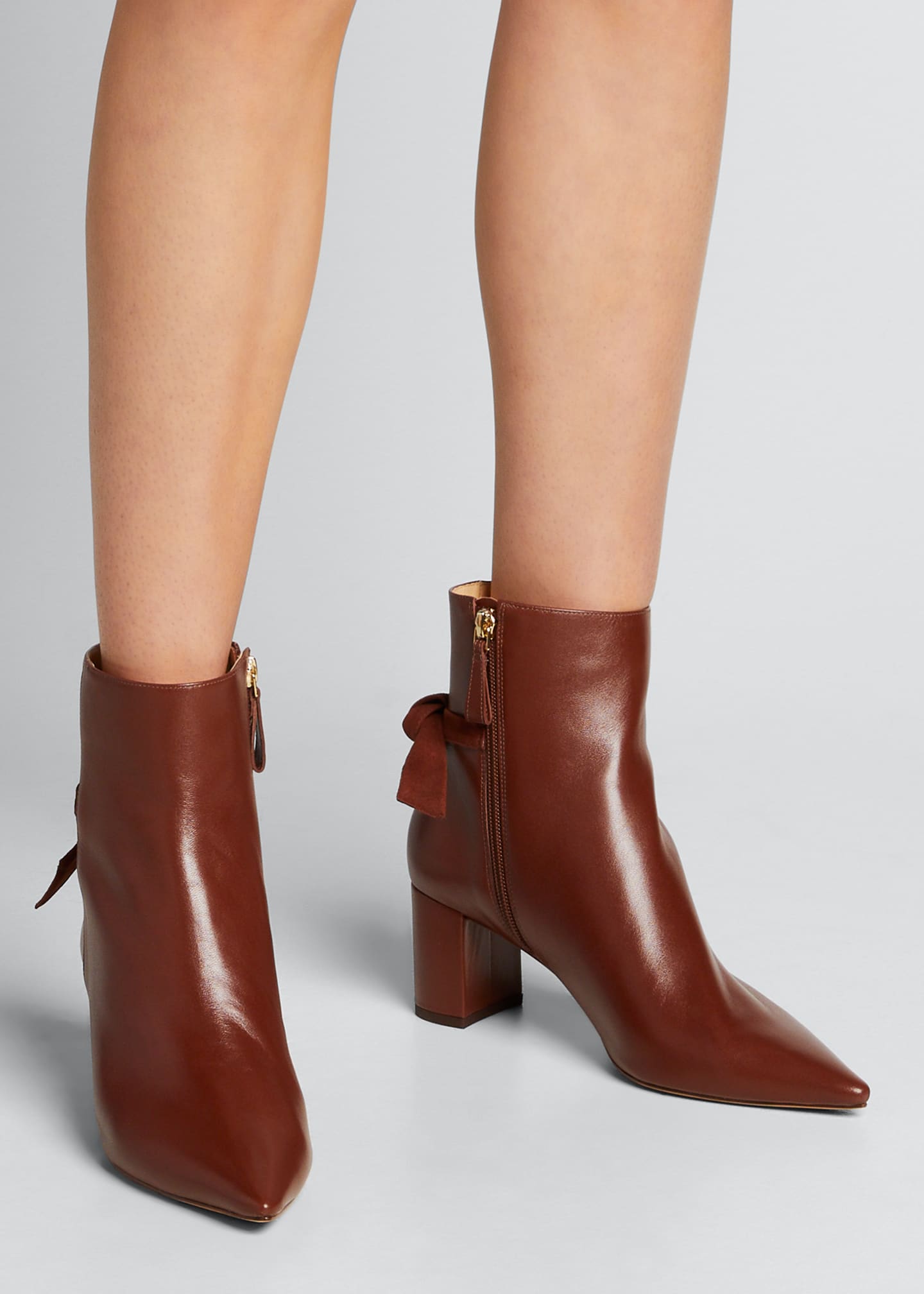 Alexandre Birman Clarita Block-Heel Point-Toe Ankle Boots - Bergdorf ...