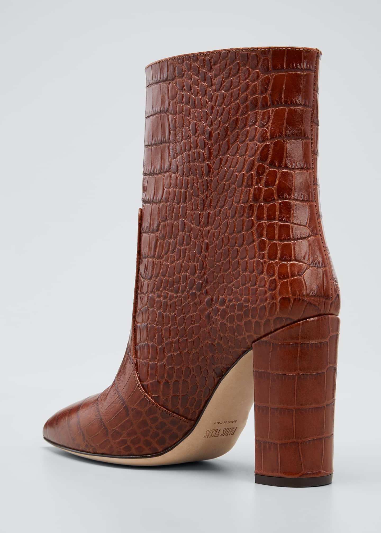 Paris Texas 100mm Mock Croco Pull-On Seamed Ankle Boots - Bergdorf Goodman