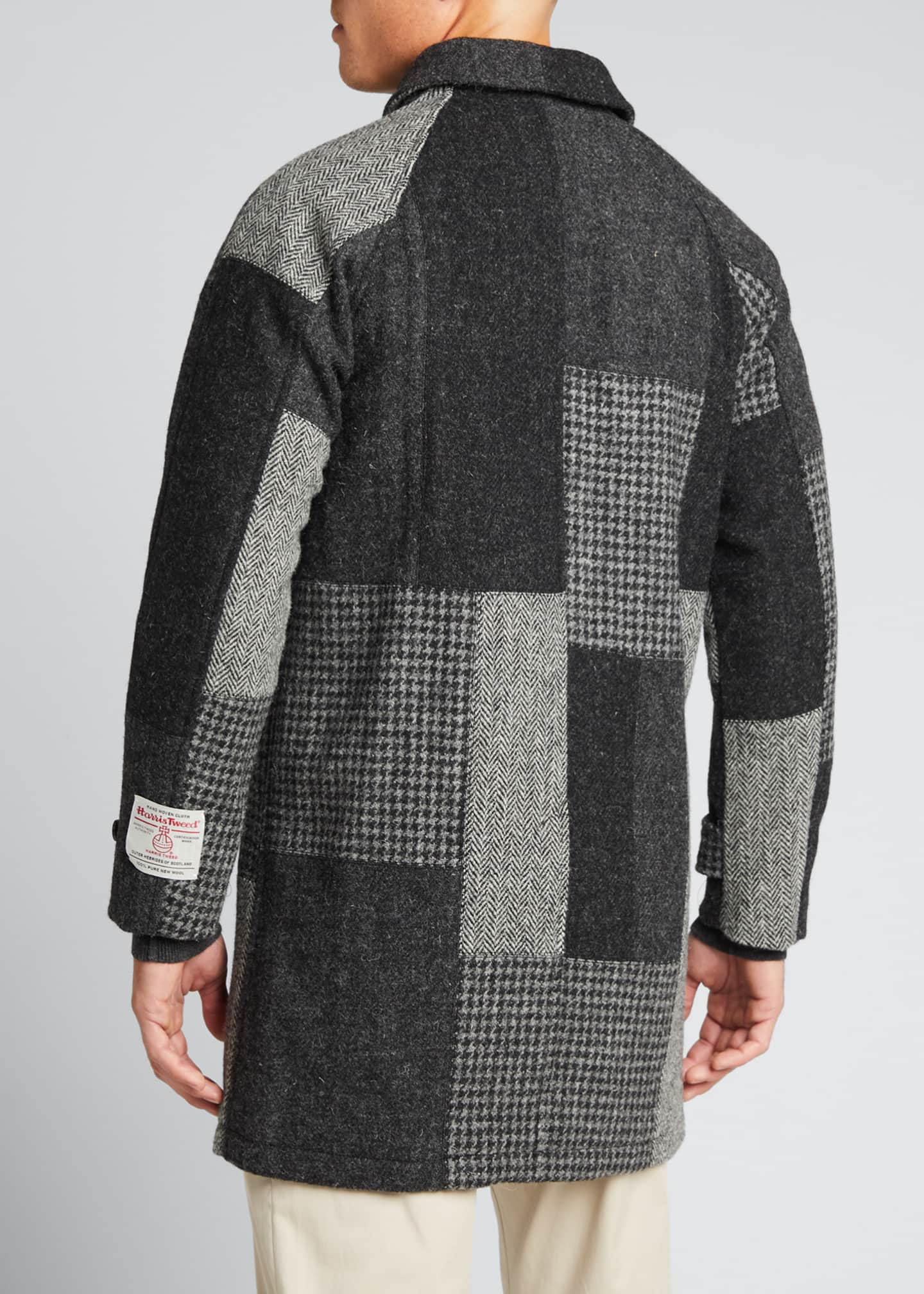 Beams Plus Men's Harris Patchwork Wool Tweed Overcoat - Bergdorf Goodman
