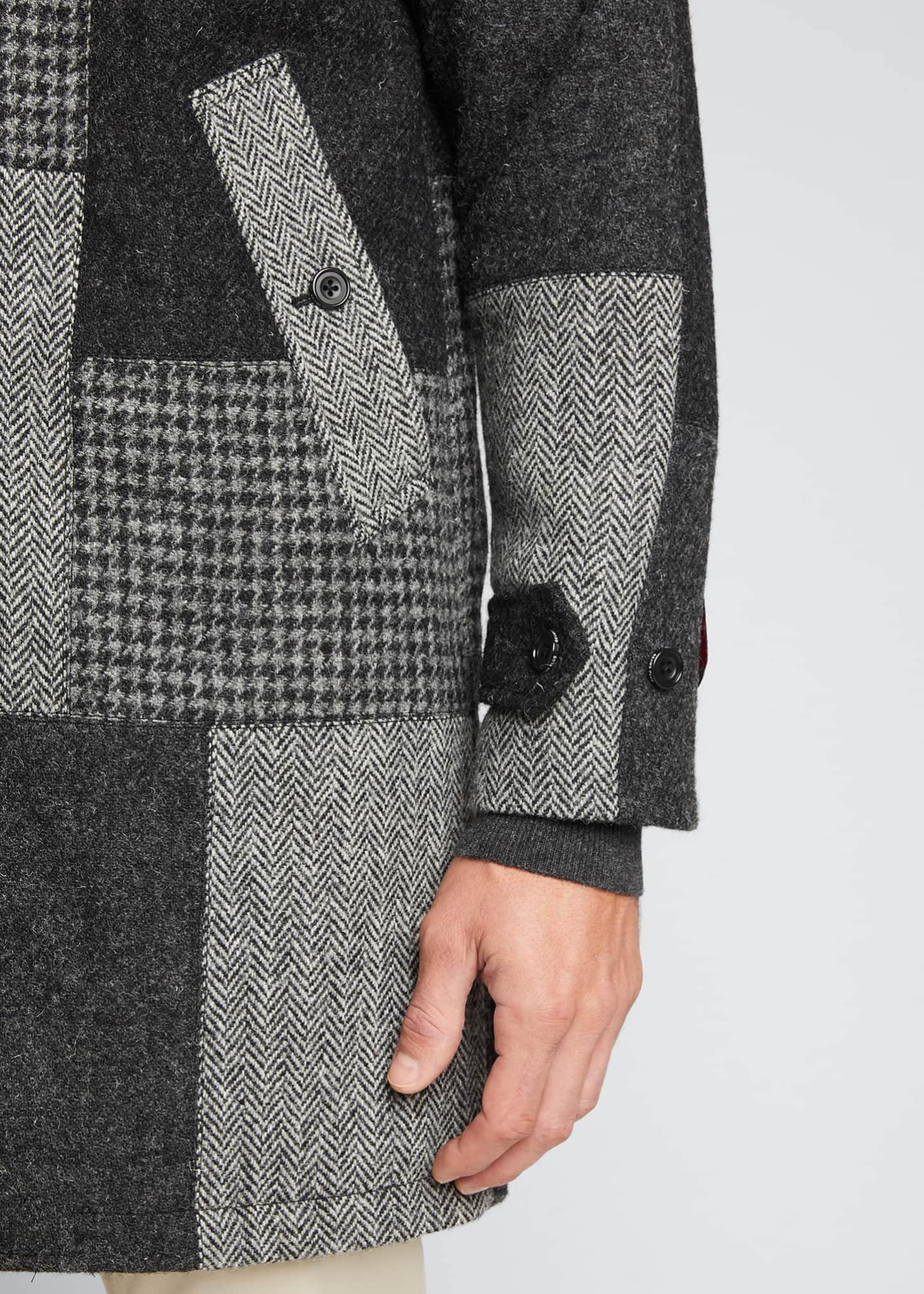 Beams Plus Men's Harris Patchwork Wool Tweed Overcoat - Bergdorf Goodman
