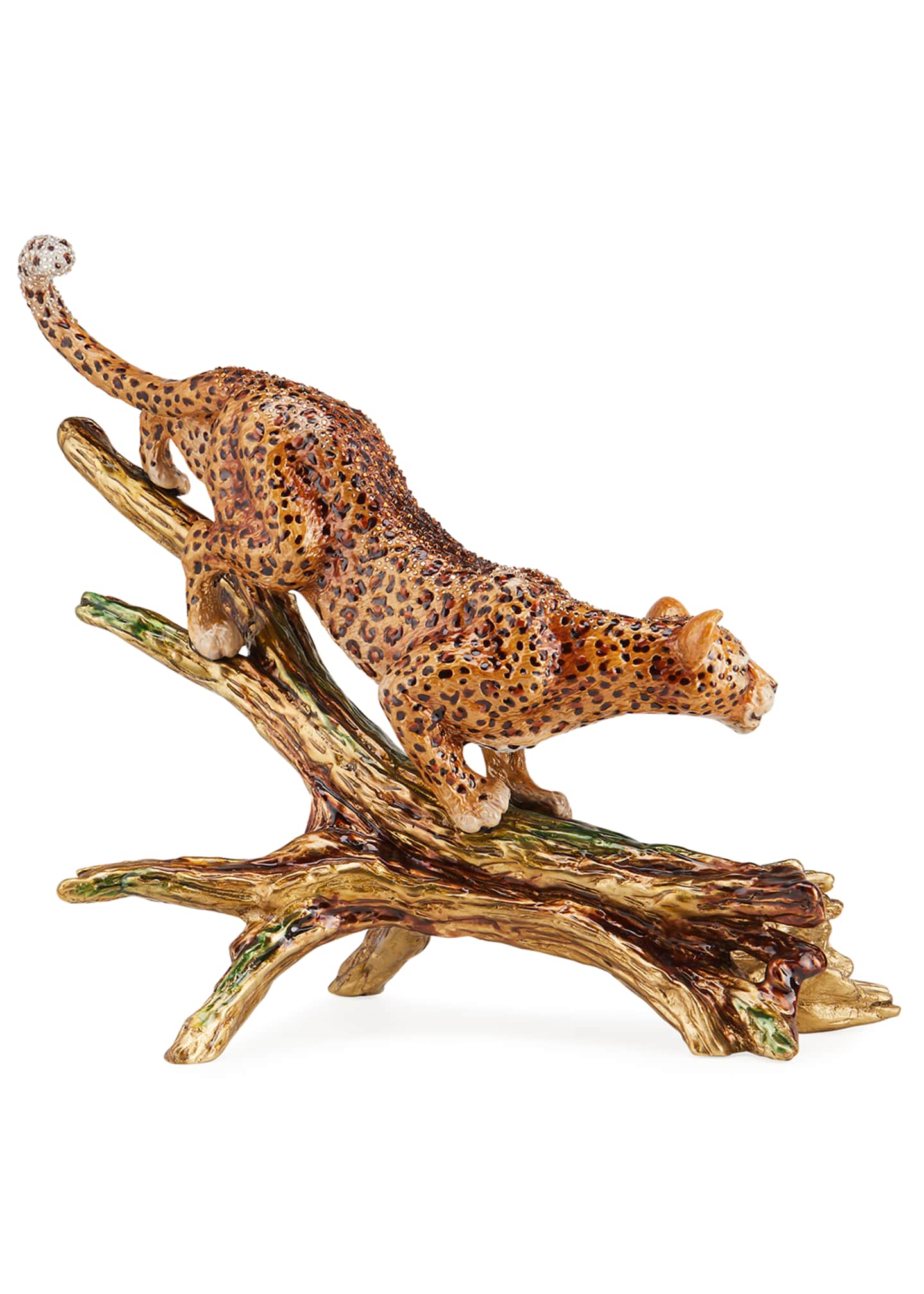 Jay Strongwater Leopard Descending Tree Figurine - Bergdorf Goodman