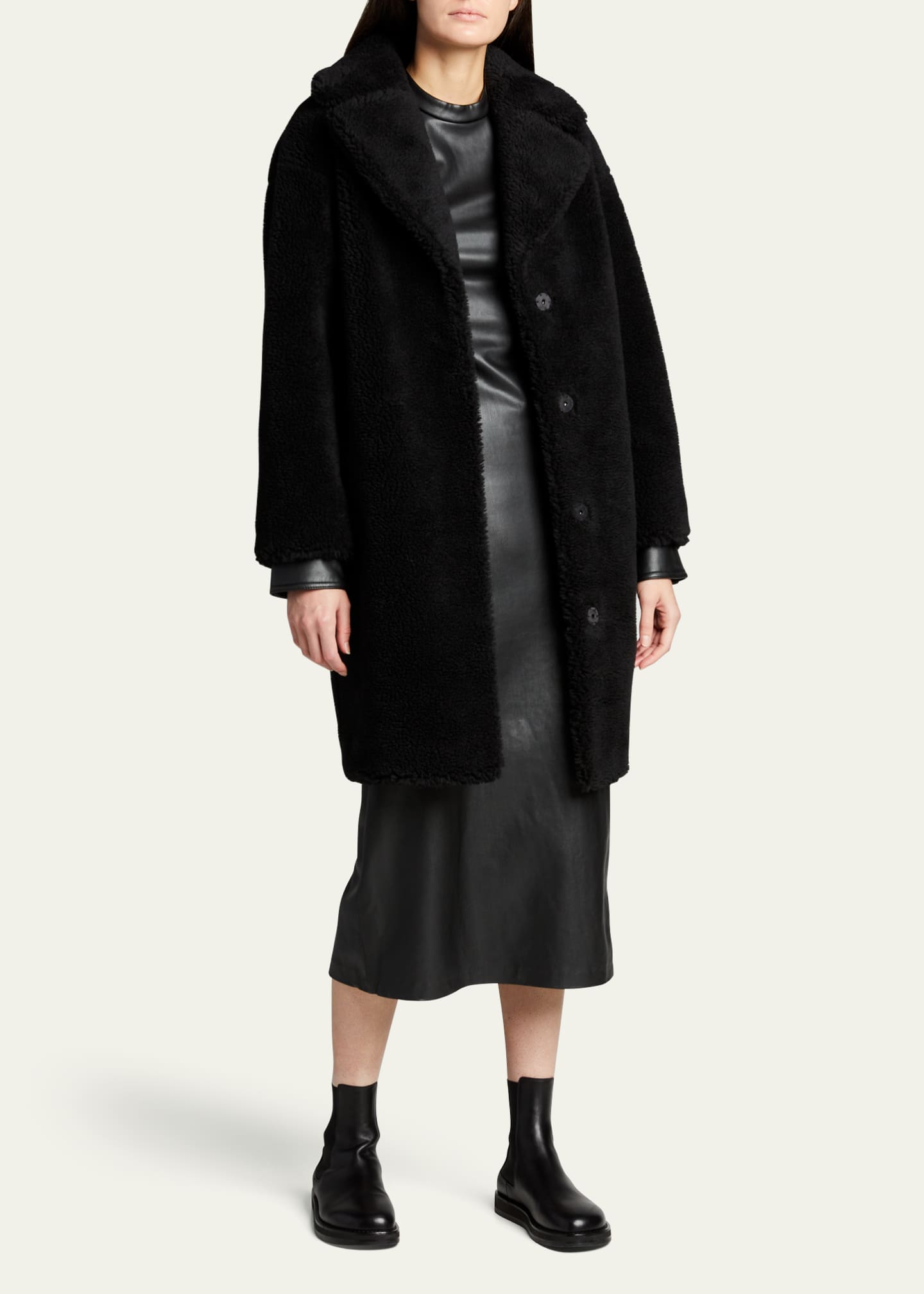 Stand Studio Camille Faux-Fur Teddy Cocoon Coat - Bergdorf Goodman