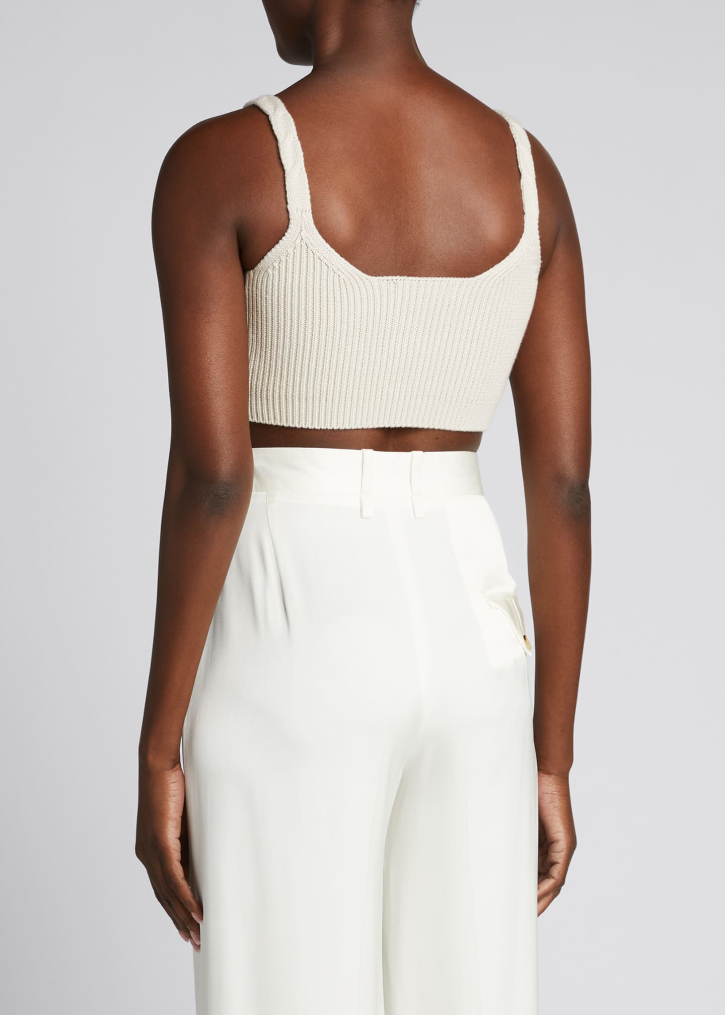 SIMKHAI Elsa Open Cable-Knit Bra Top - Bergdorf Goodman