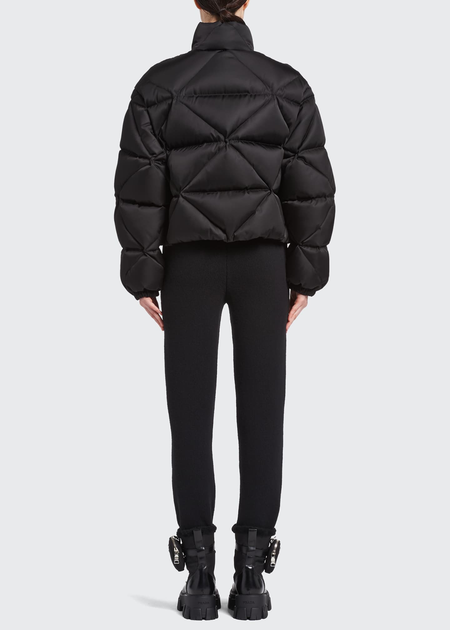 Prada Re-Nylon Quilted Logo-Print Down Jacket - Bergdorf Goodman