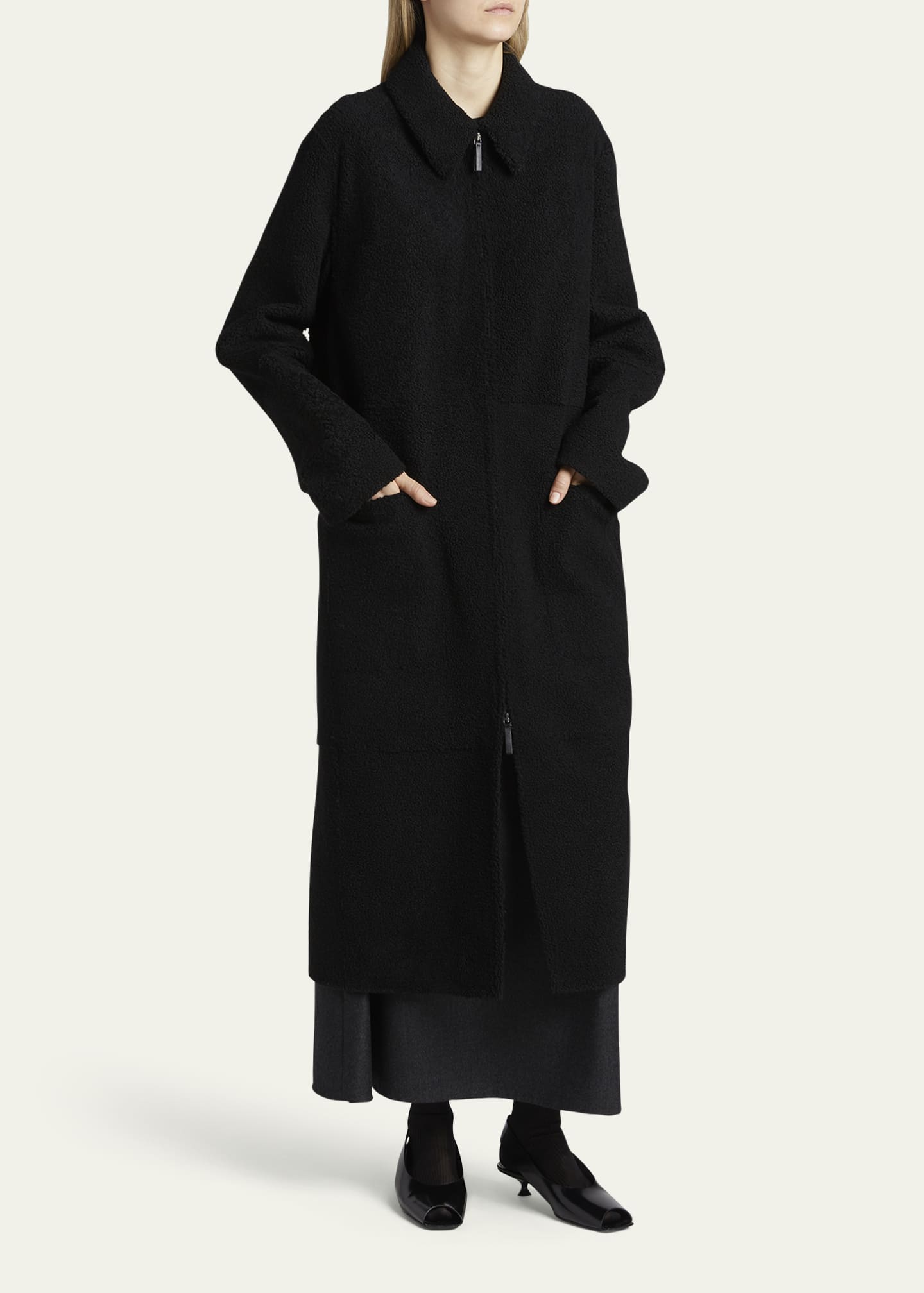 THE ROW Evelle Long Shearling Coat - Bergdorf Goodman