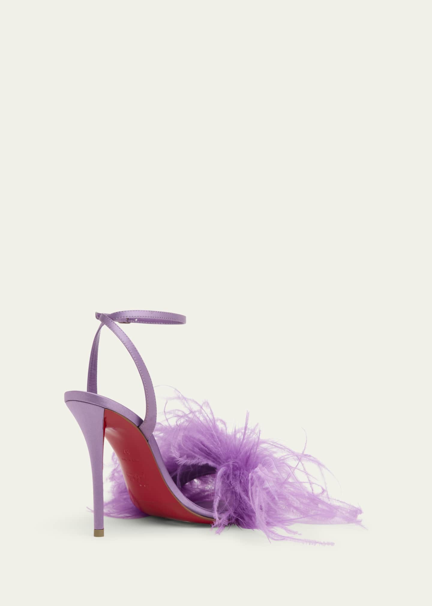 Christian Louboutin 100mm Miss Z Poupi Silk Feather Pumps - Bergdorf ...