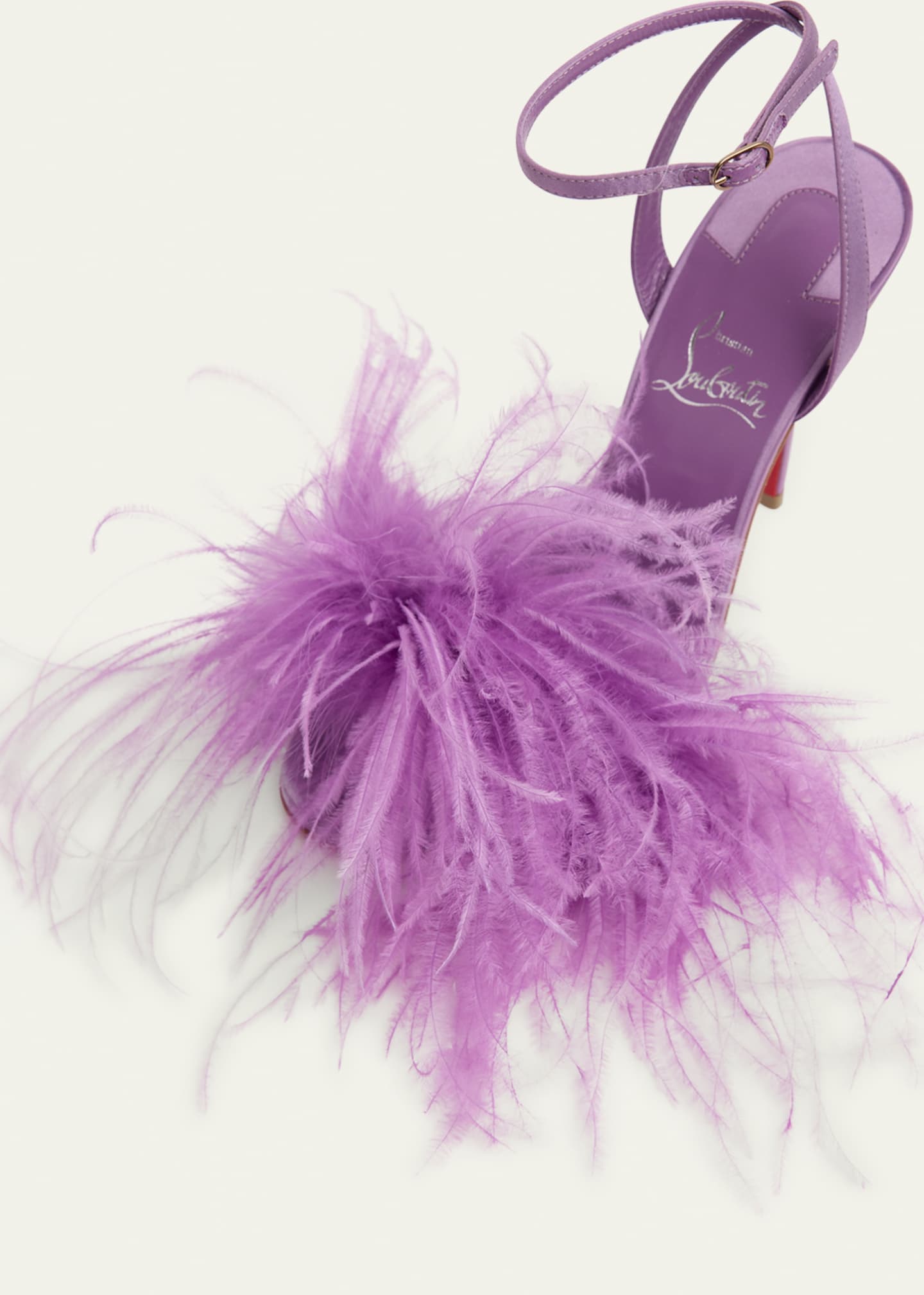 Christian Louboutin 100mm Miss Z Poupi Silk Feather Pumps - Bergdorf ...