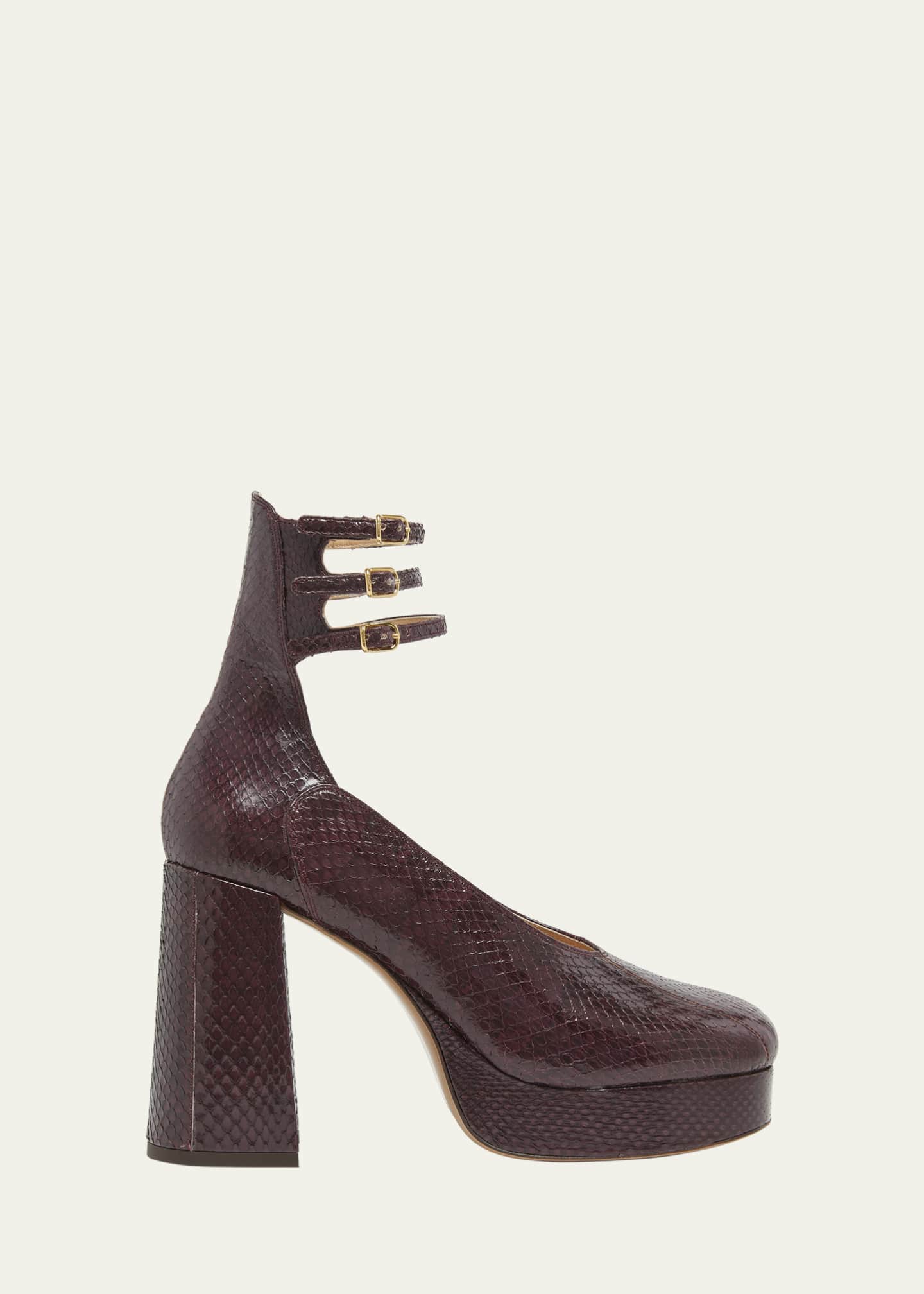Chloe Loti Snake Platform Block-Heel Pumps - Bergdorf Goodman