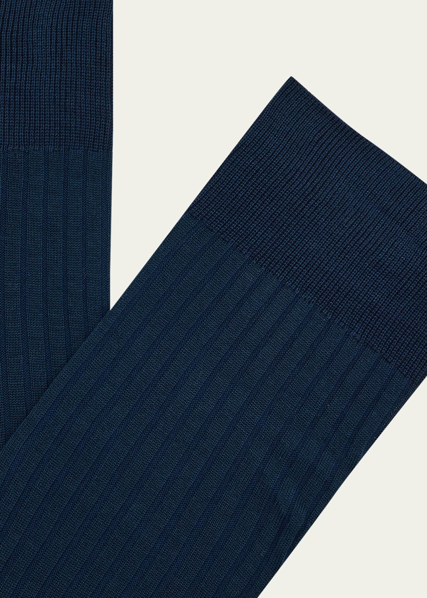 Pantherella Men's Danvers Ribbed Cotton Mid-Calf Socks - Bergdorf Goodman