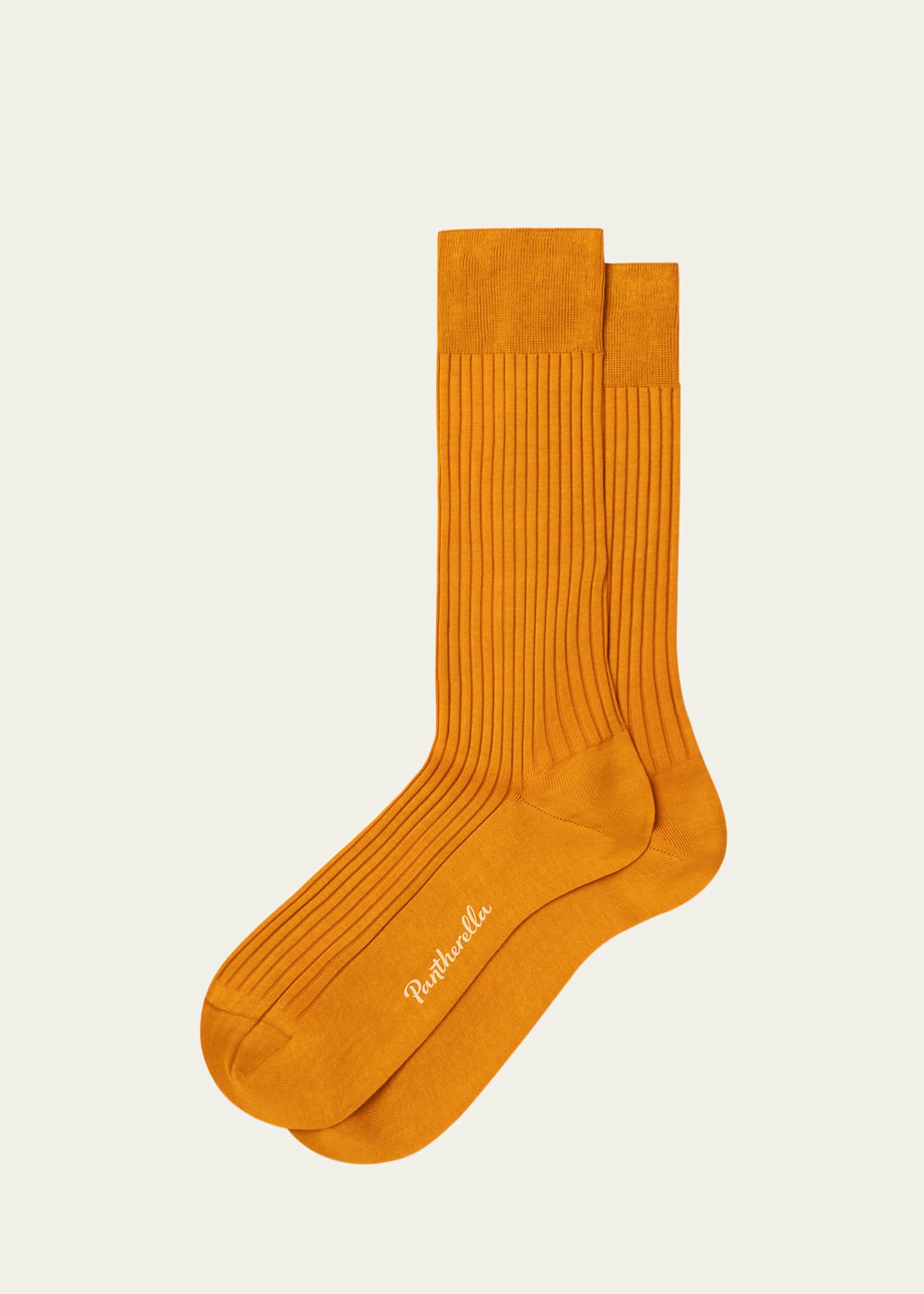 Pantherella Men's Danvers Ribbed Cotton Mid-Calf Socks - Bergdorf Goodman