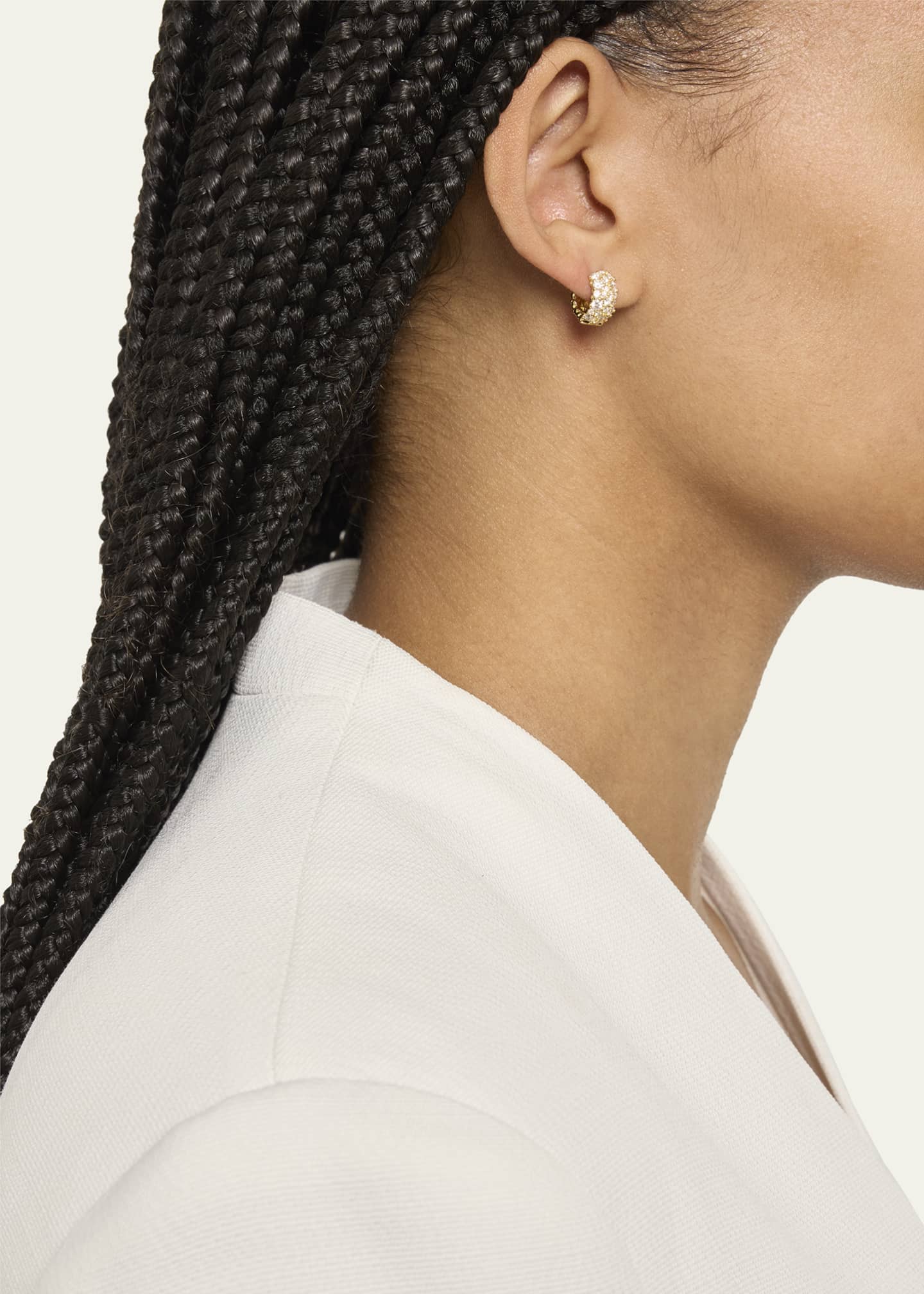 Paul Morelli Small 18k Yellow Gold Diamond Snap-Hoop Earrings ...