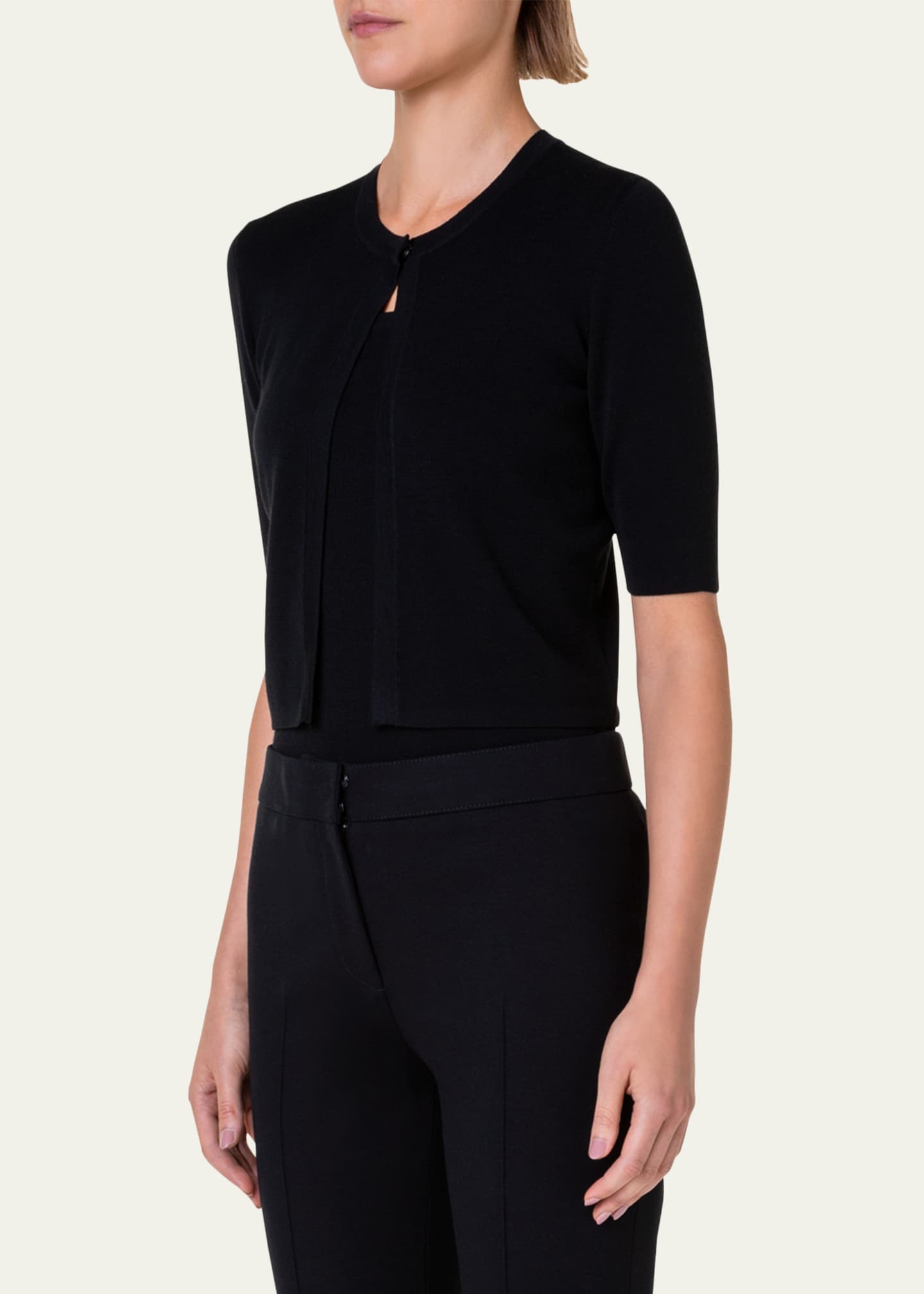 Akris punto Half-Sleeve Short Cardigan - Bergdorf Goodman