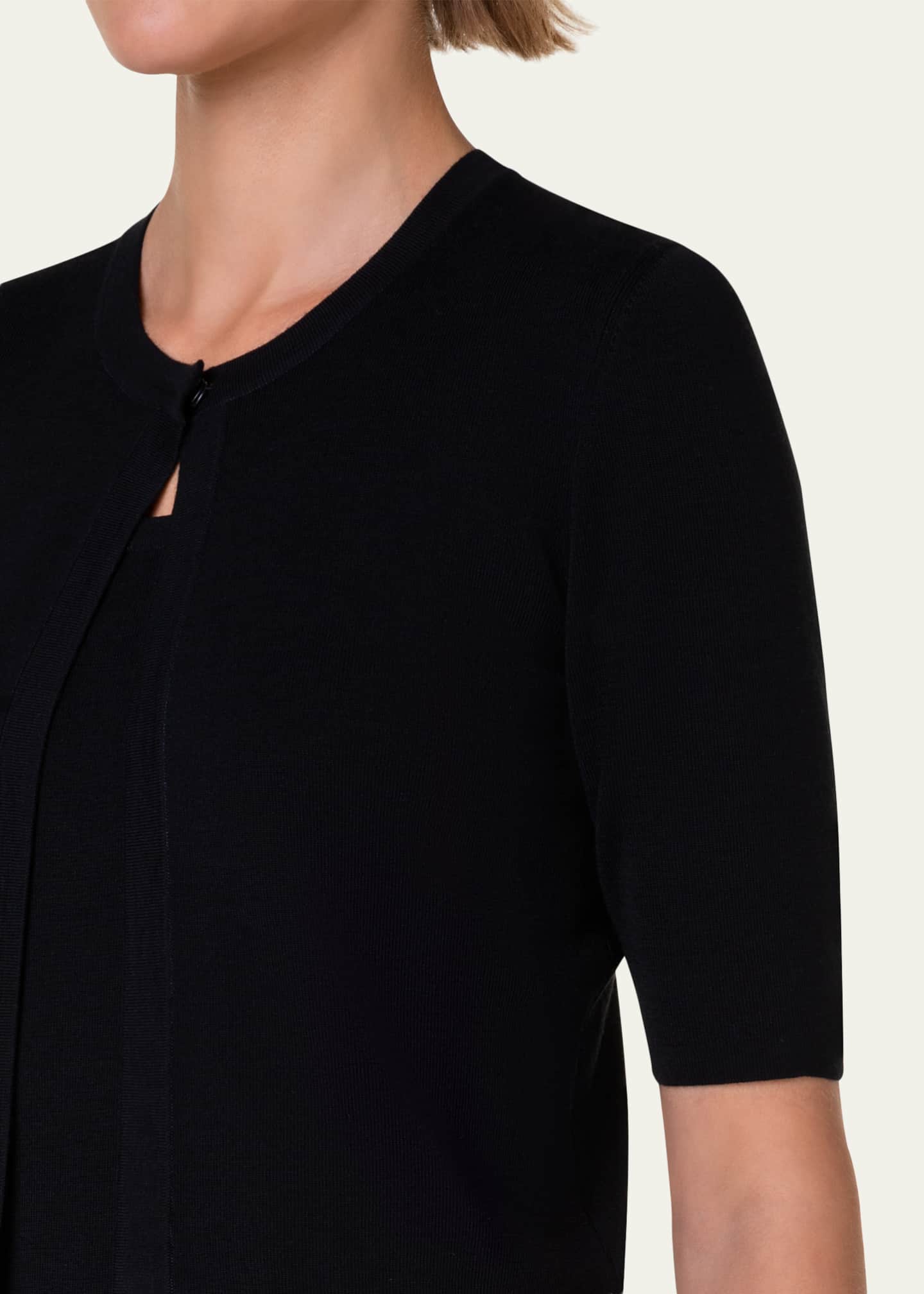 Akris punto Half-Sleeve Short Cardigan - Bergdorf Goodman