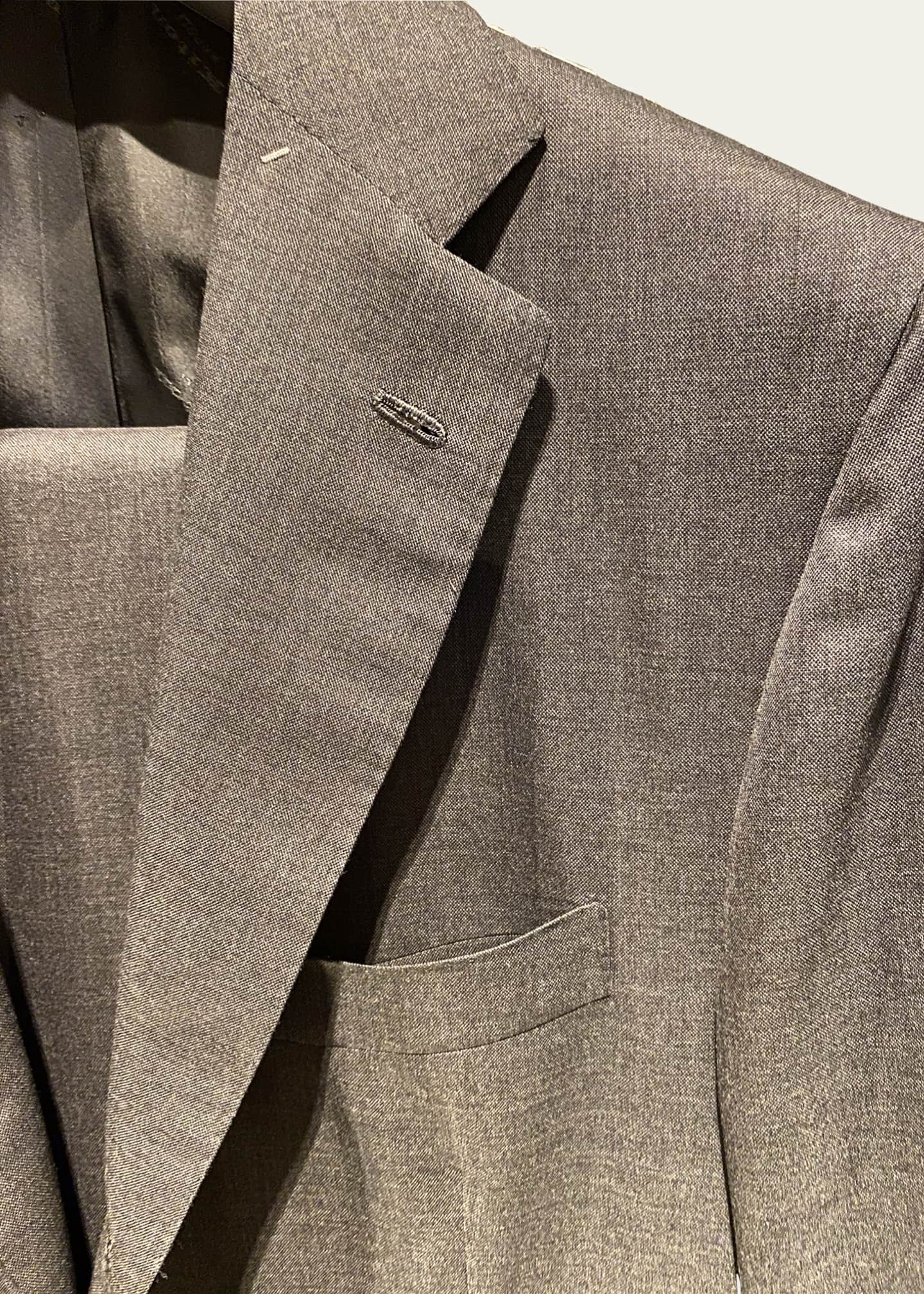 Kiton Men's Grey Sharkskin 1-Pleat Suit - Bergdorf Goodman