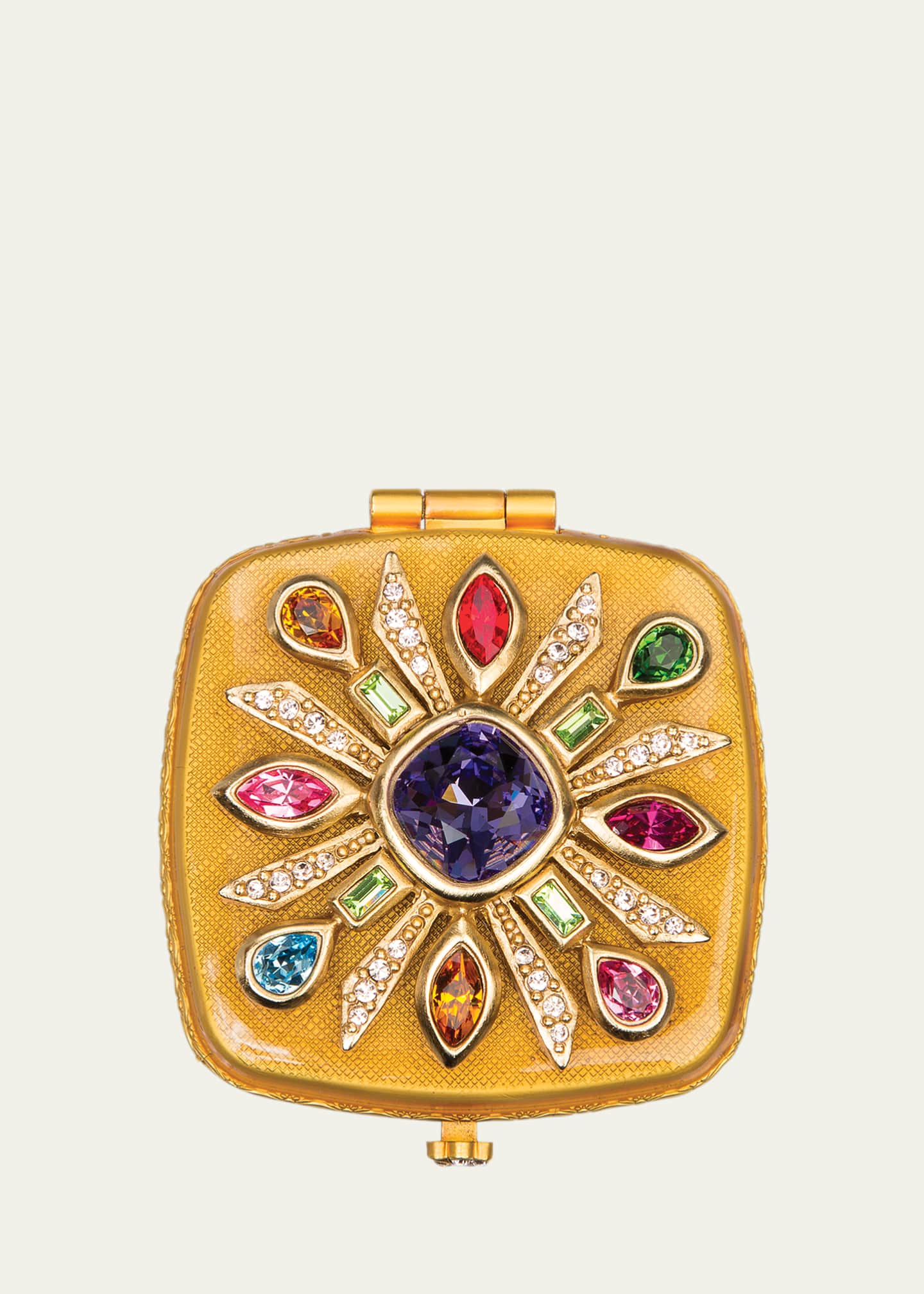 Jay Strongwater Maltese Jeweled Compact - Bergdorf Goodman