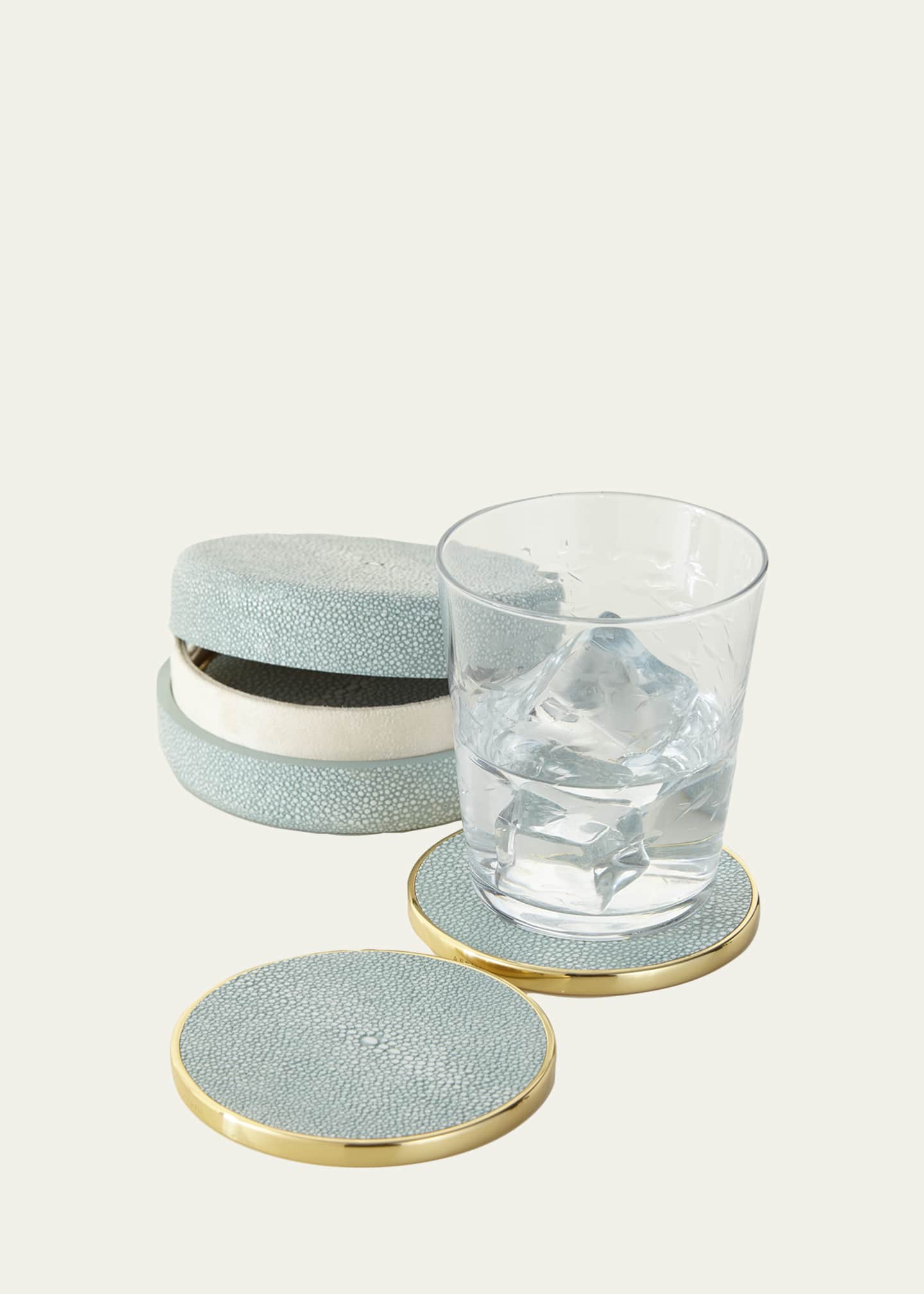 AERIN Faux-Shagreen Coaster Set - Bergdorf Goodman
