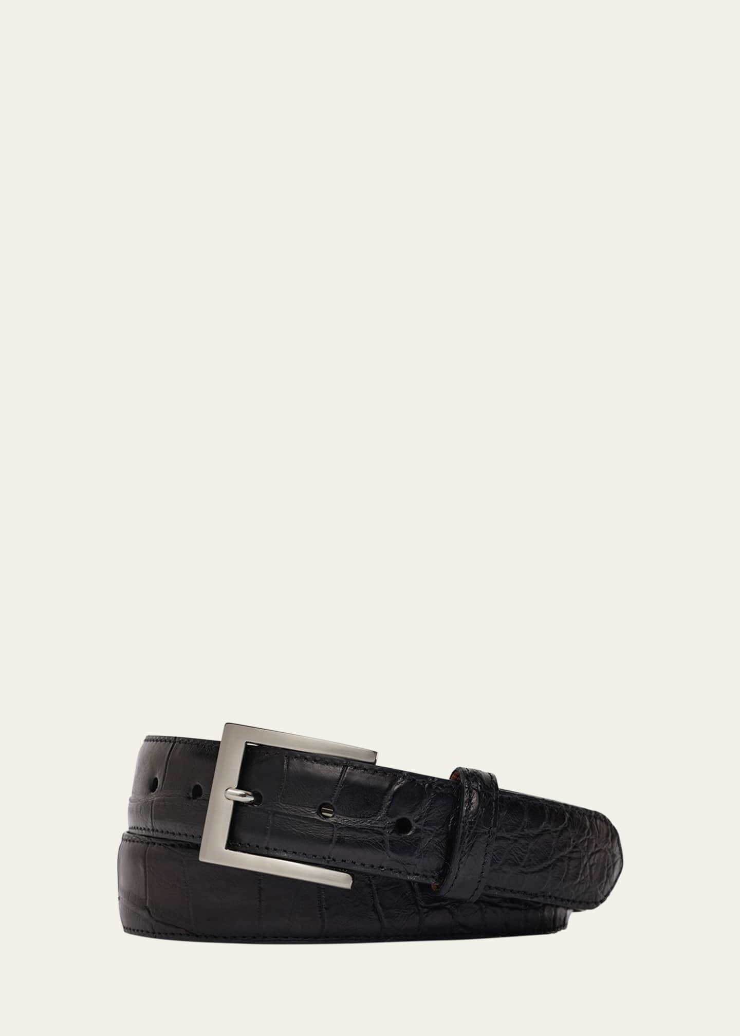 W. Kleinberg Men's Matte Alligator Belt - Bergdorf Goodman