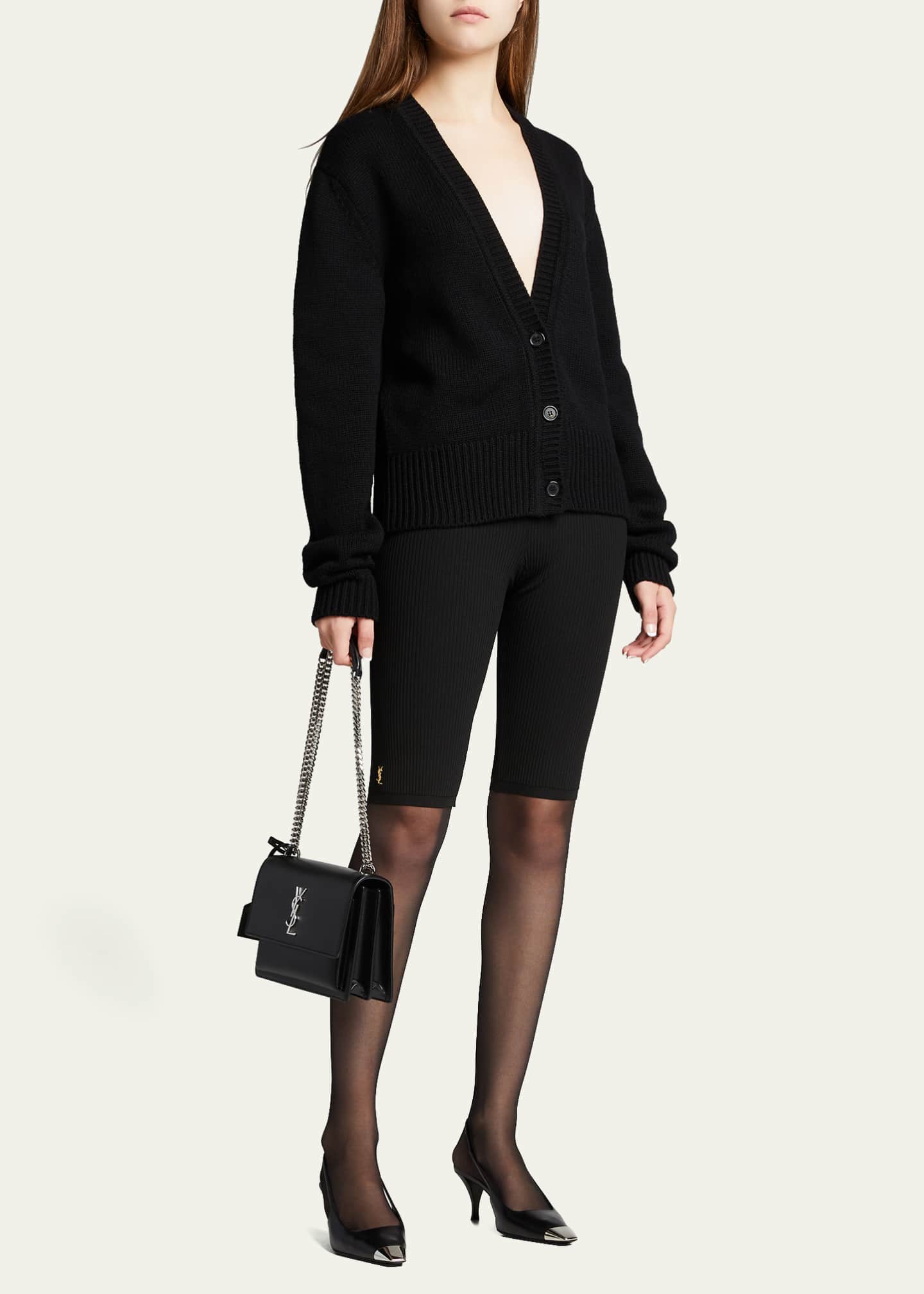 Saint Laurent Sunset Medium YSL Shoulder Bag in Smooth Leather ...