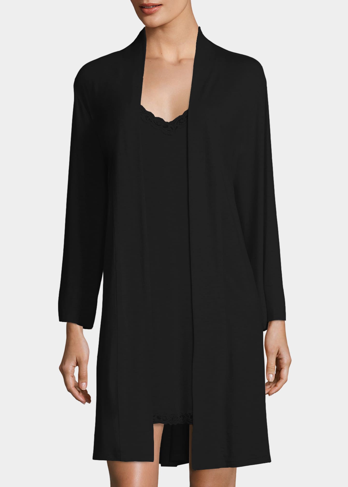 Natori Feathers Essential Short Jersey Robe - Bergdorf Goodman