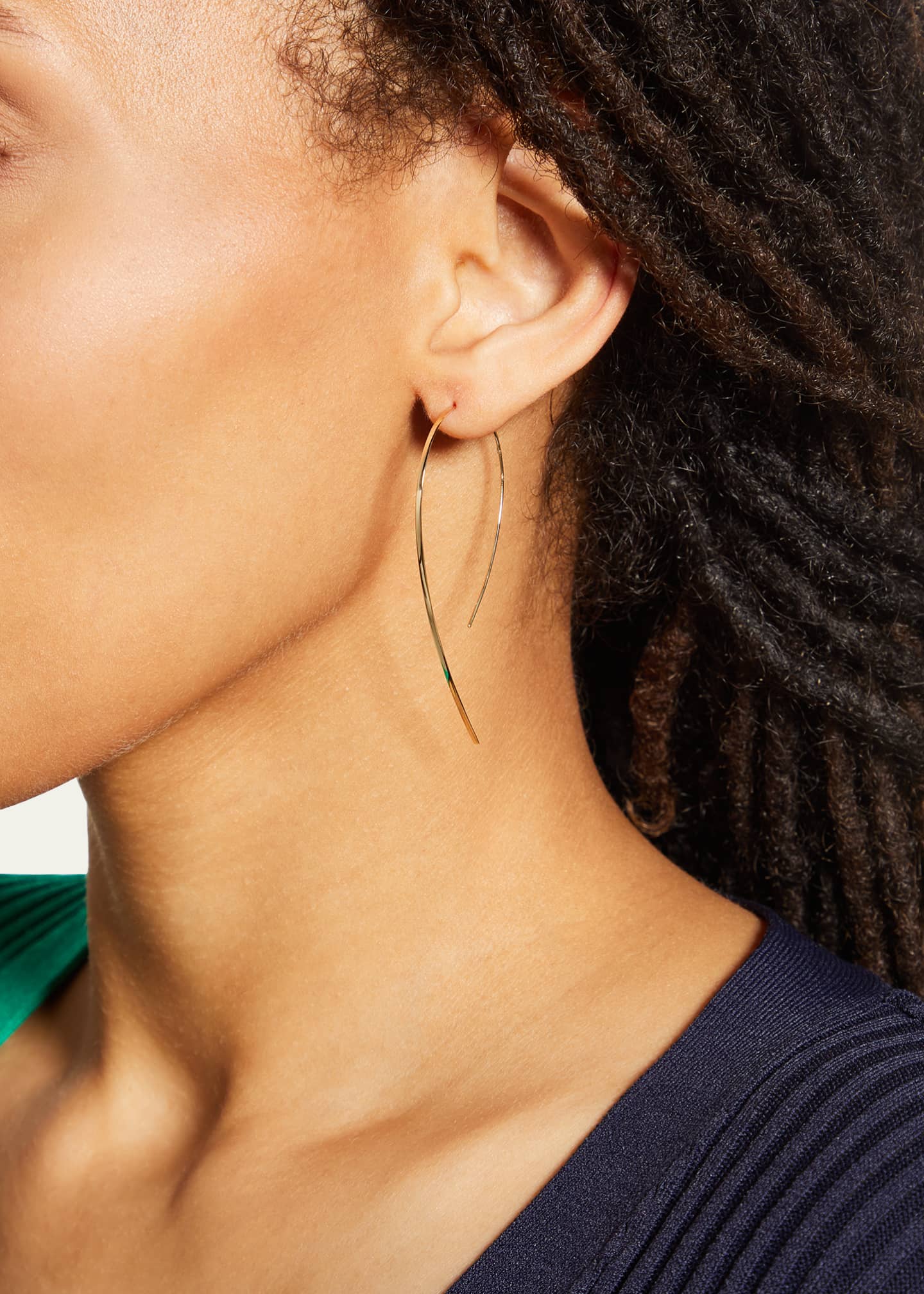 Lana 14K Gold Small Flat Hook-On Hoop Earrings - Bergdorf Goodman