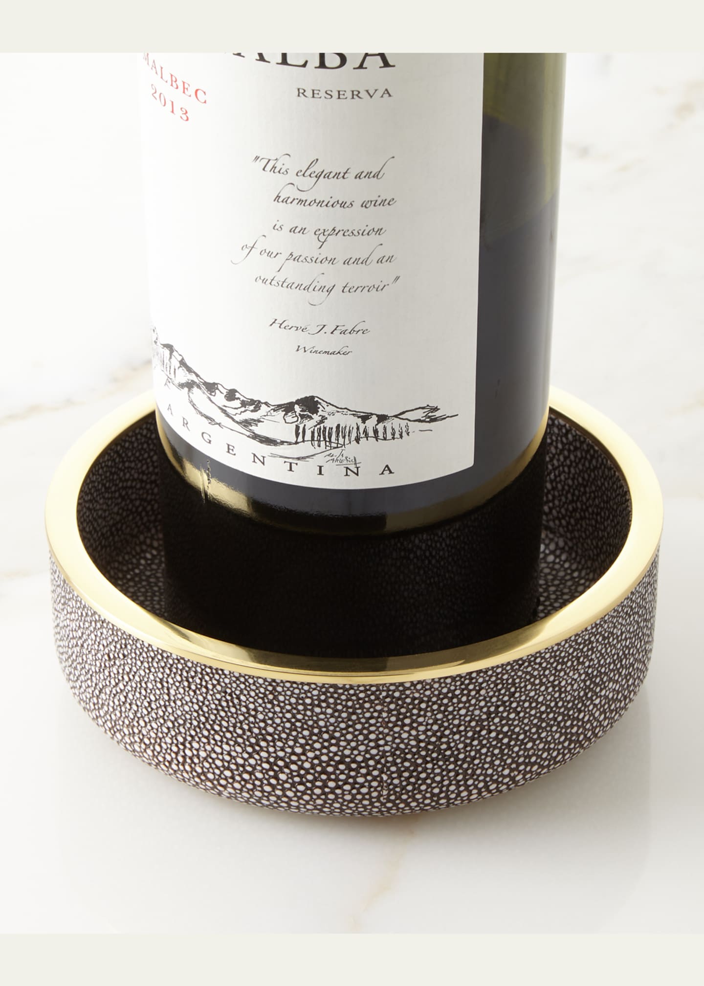 AERIN Faux-Shagreen Wine Coaster - Bergdorf Goodman