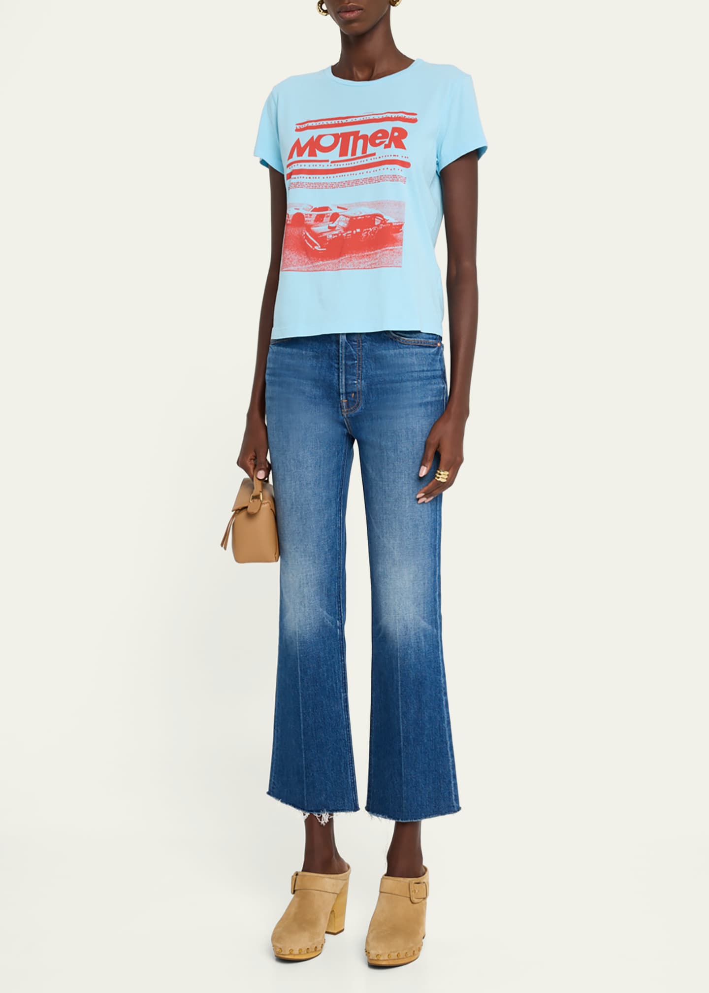 MOTHER Goodie Goodie Short-Sleeve Boxy Cotton Tee - Bergdorf Goodman