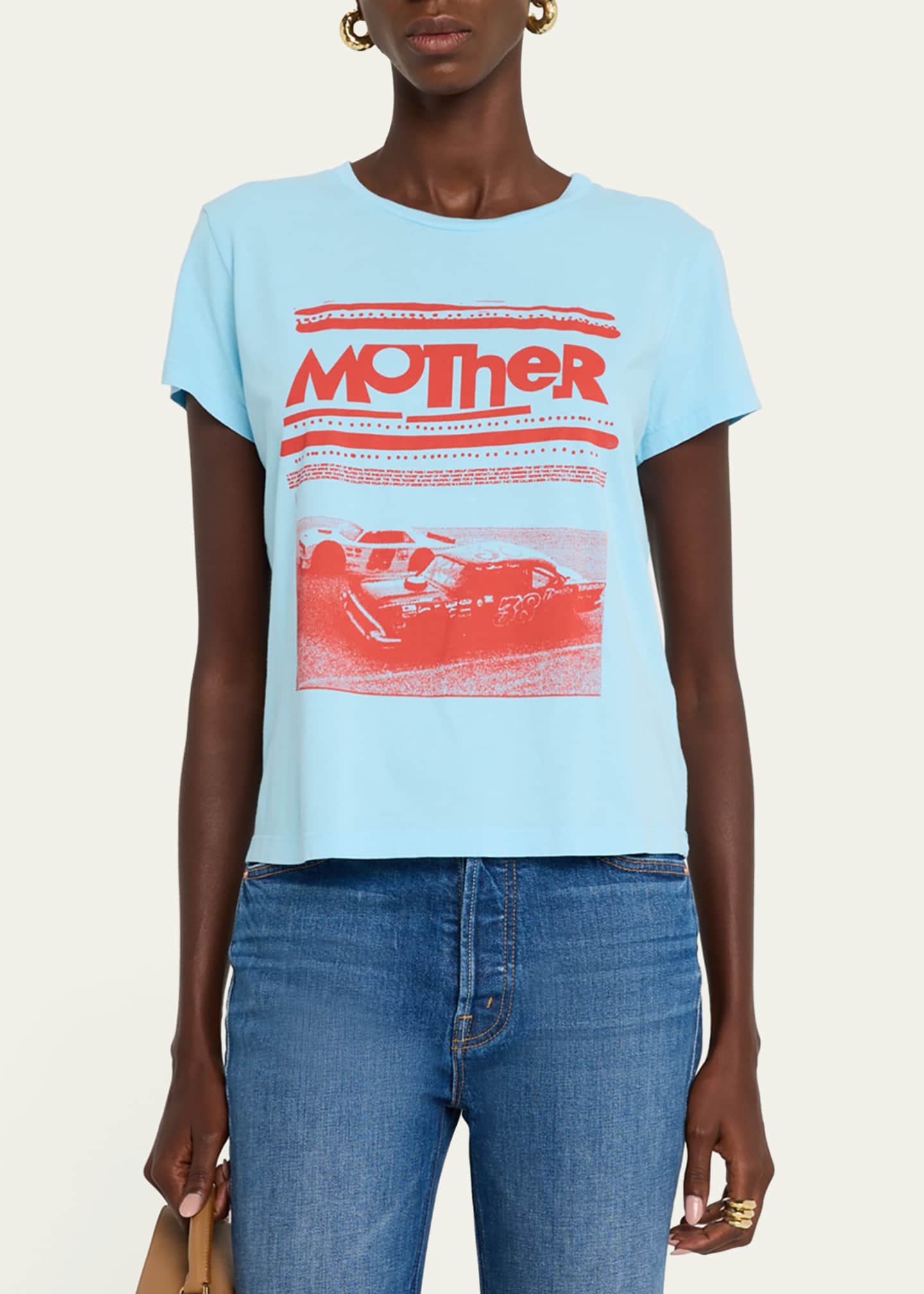 MOTHER Goodie Goodie Short-Sleeve Boxy Cotton Tee - Bergdorf Goodman