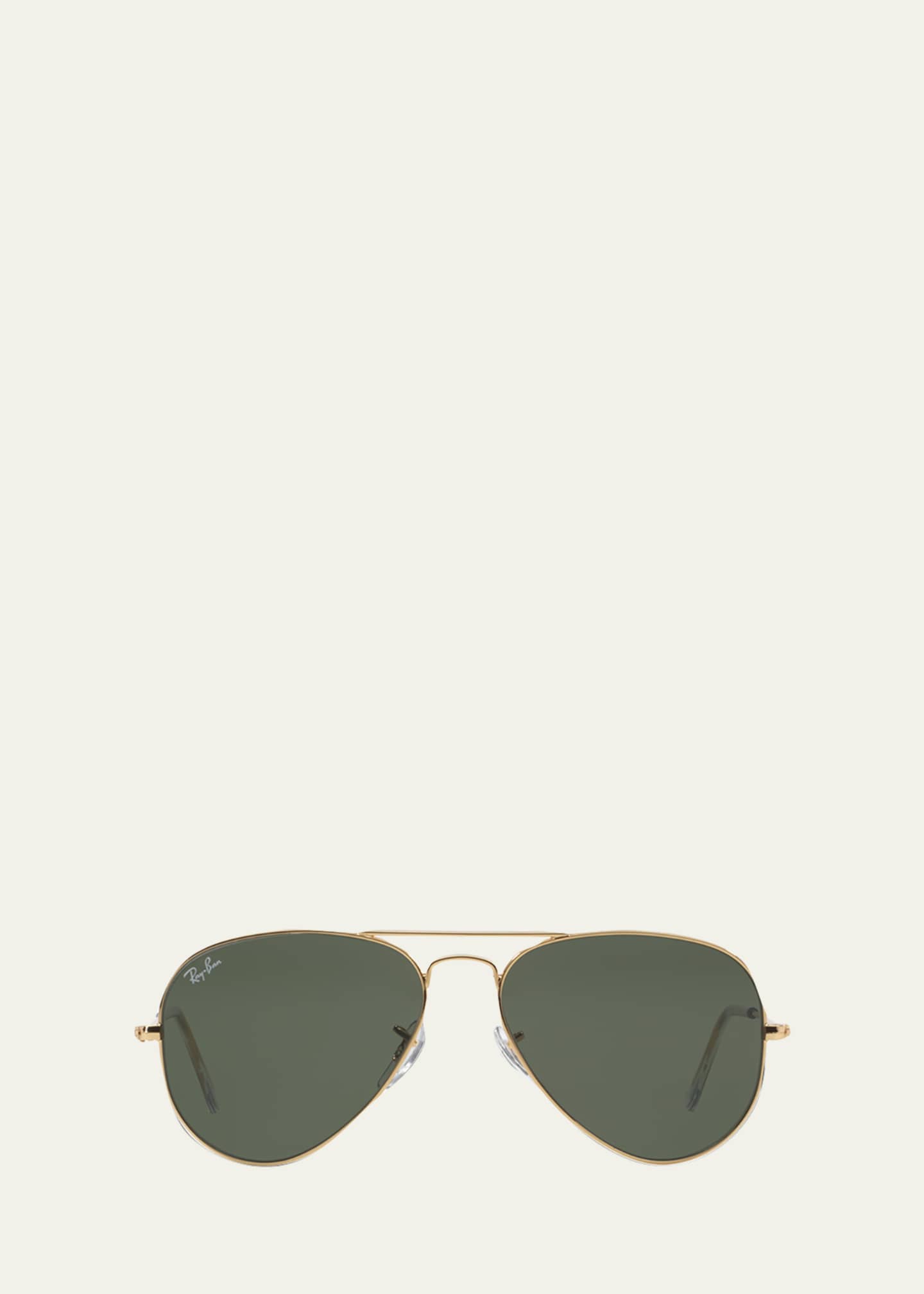 Ray-Ban Monochromatic Metal Aviator Sunglasses, Yellow Pattern, 55MM ...