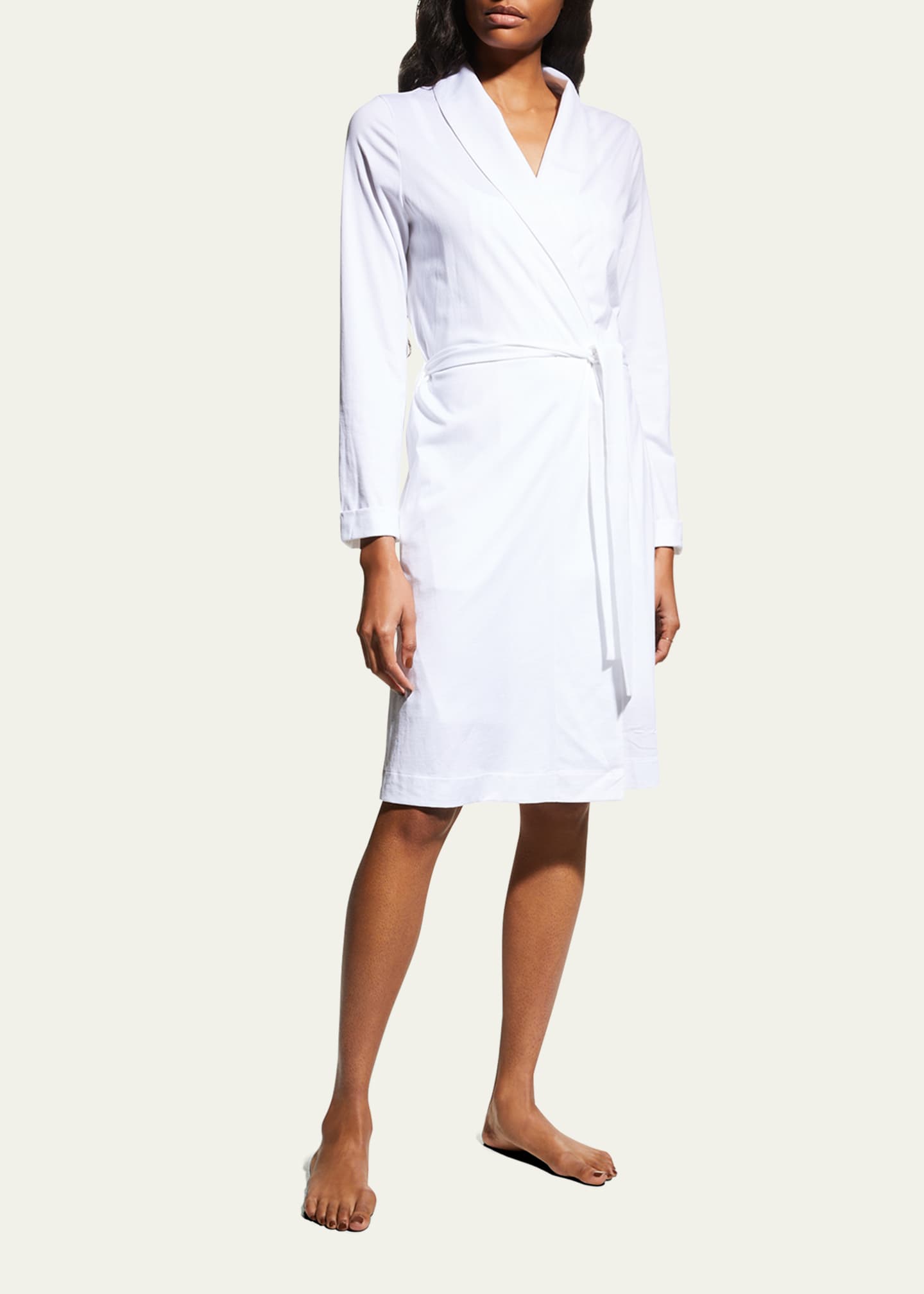 Hanro Cotton Jersey Short Robe - Bergdorf Goodman