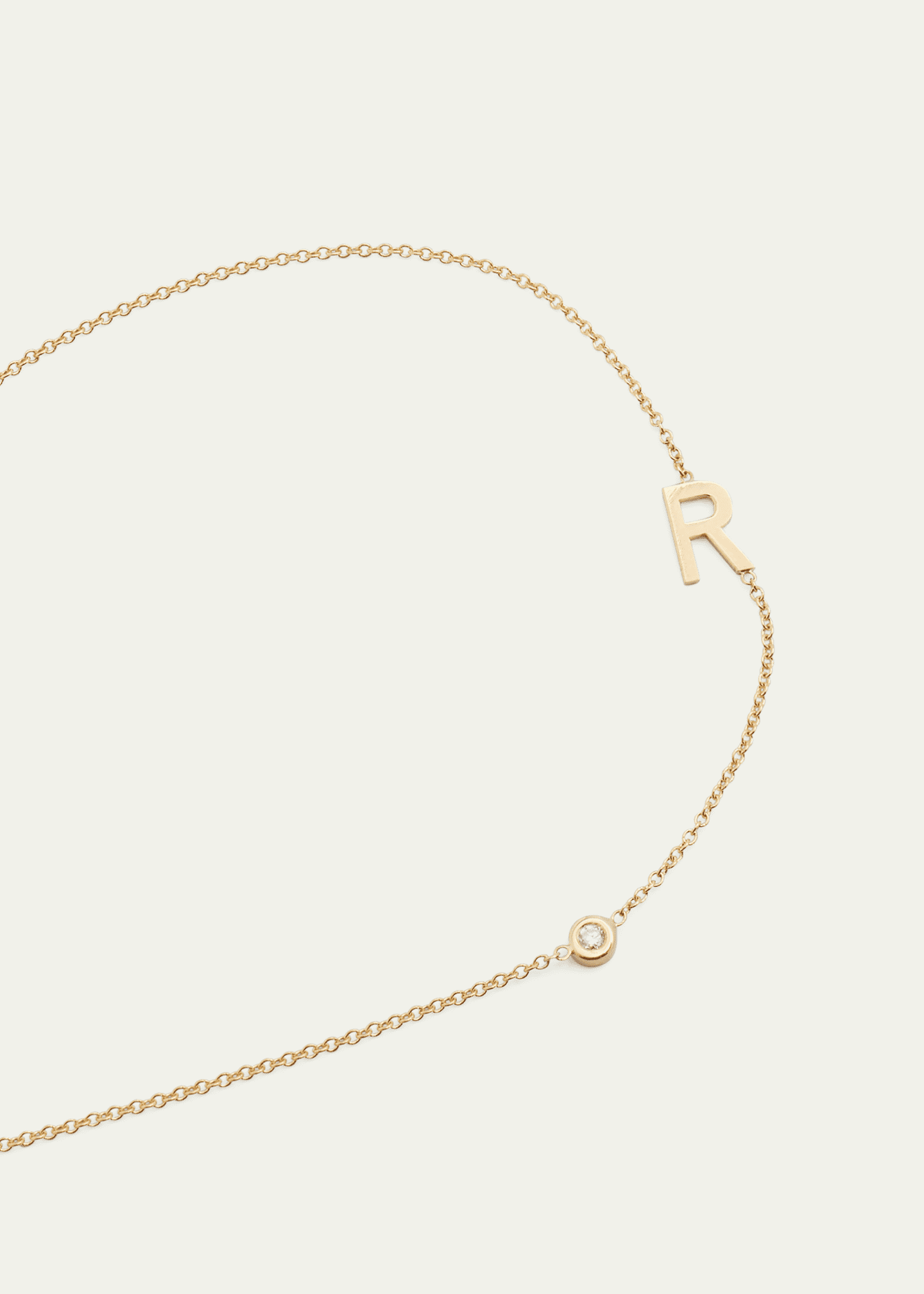 Zoe Lev Jewelry 14k Yellow Gold Personalized 0.03ct Asymmetric Initial ...