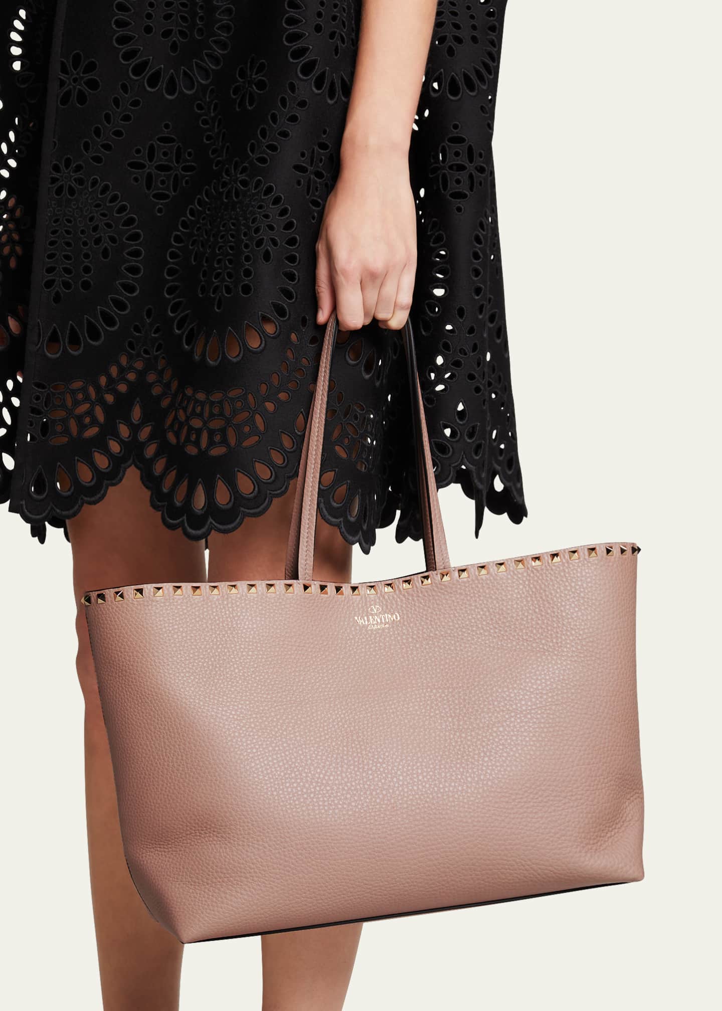 Valentino Garavani Rockstud Vitello Tote Bag - Bergdorf Goodman