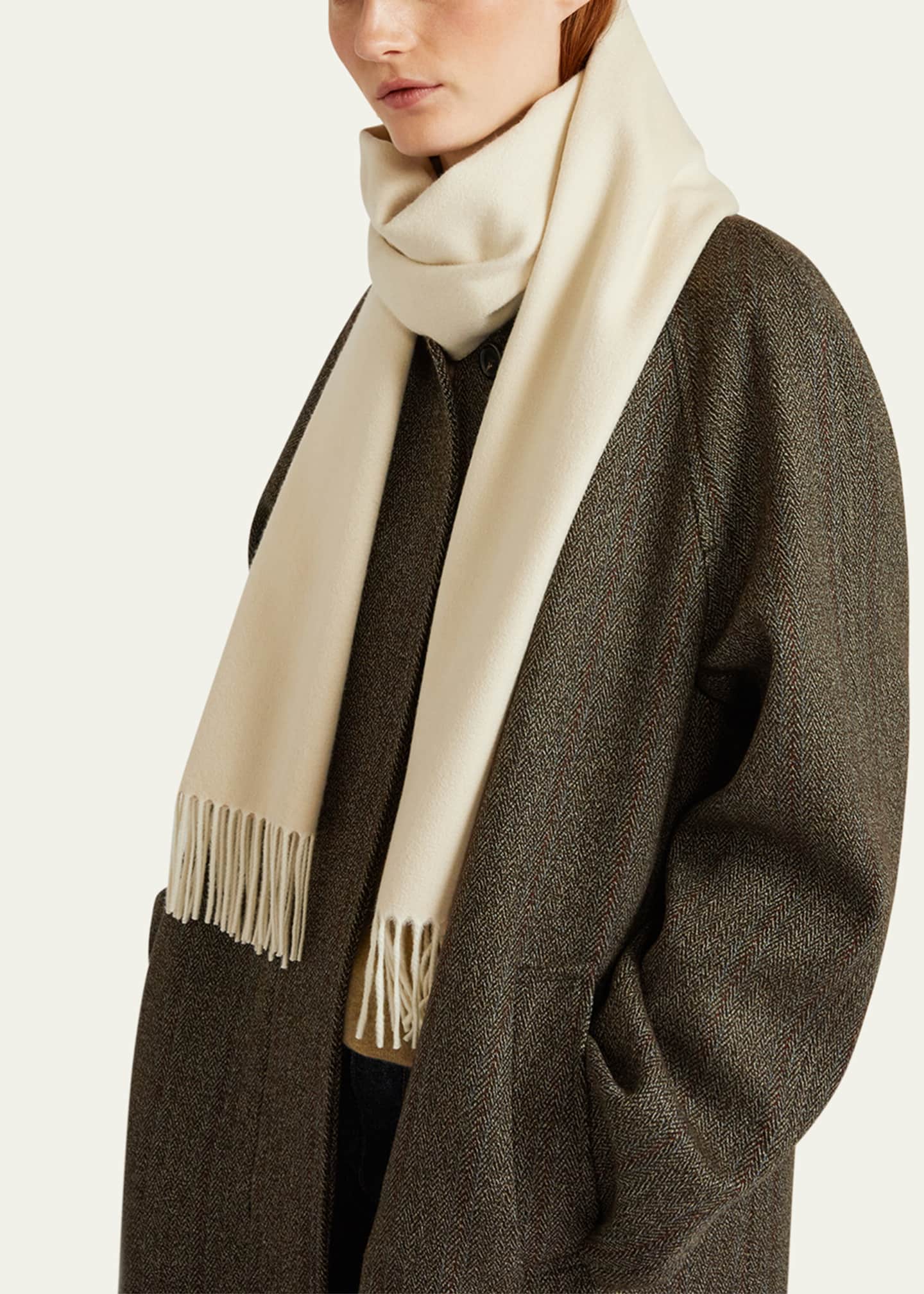 Loro Piana Cashmere Sciarpa Two-Tone Fringe-Trim Scarf - Bergdorf Goodman