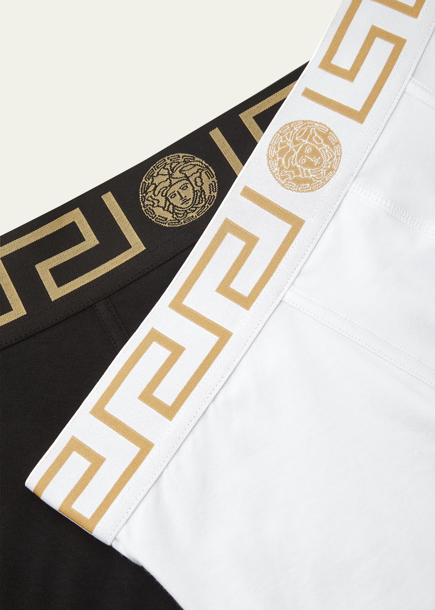Versace Two-Pack Greca Border Long Boxer Trunks - Bergdorf Goodman