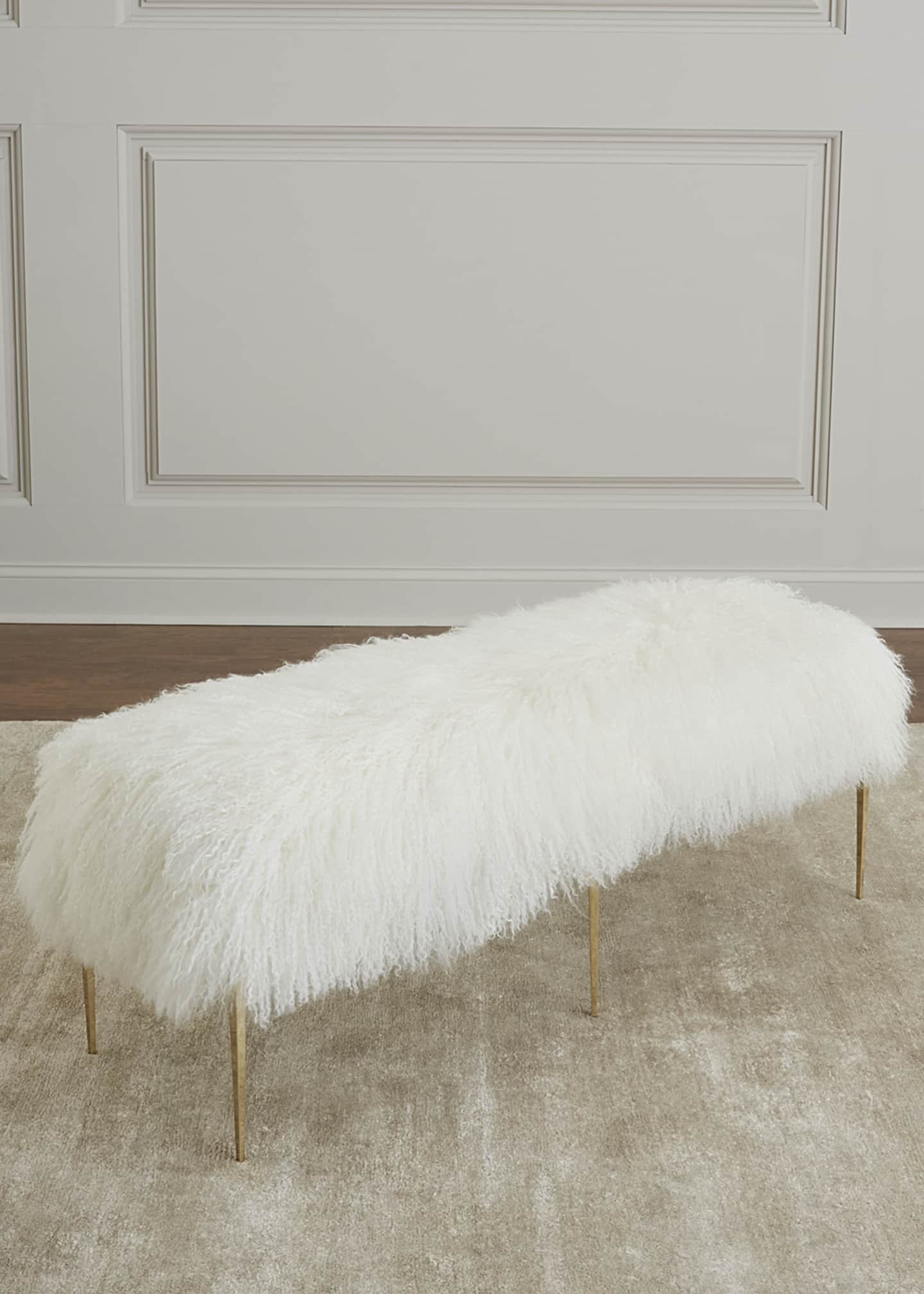 Interlude Home Antanette Sheepskin Bench with Stiletto Legs - Bergdorf ...