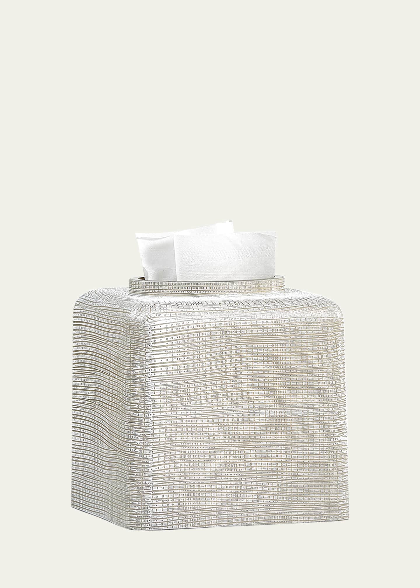 Labrazel Woven Tissue Box Cover, Platinum - Bergdorf Goodman