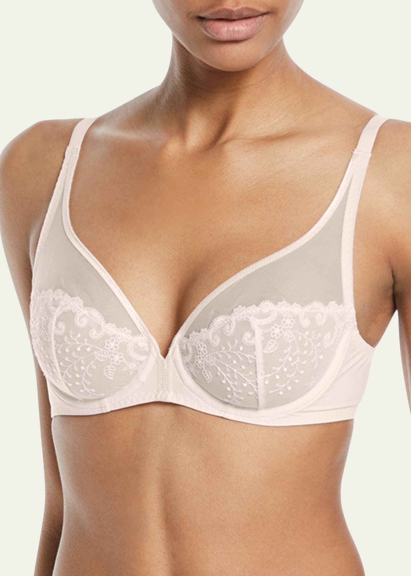 Simone Perele Delice Two-Part Full-Cup Sheer Plunge Bra - Bergdorf Goodman